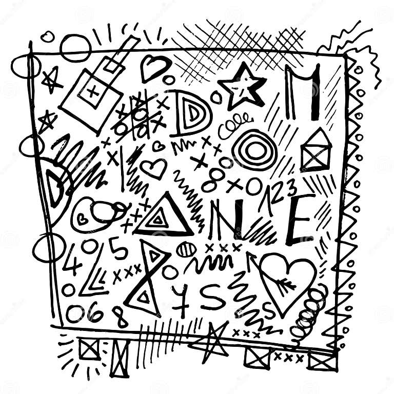 Mindless Scribbles and Doodles Stock Vector - Illustration of maths ...