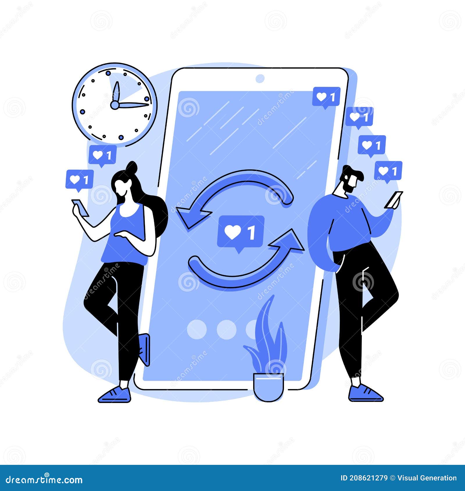 Mindlessly Scrolling Abstract Concept Vector Illustration. Stock Vector ...