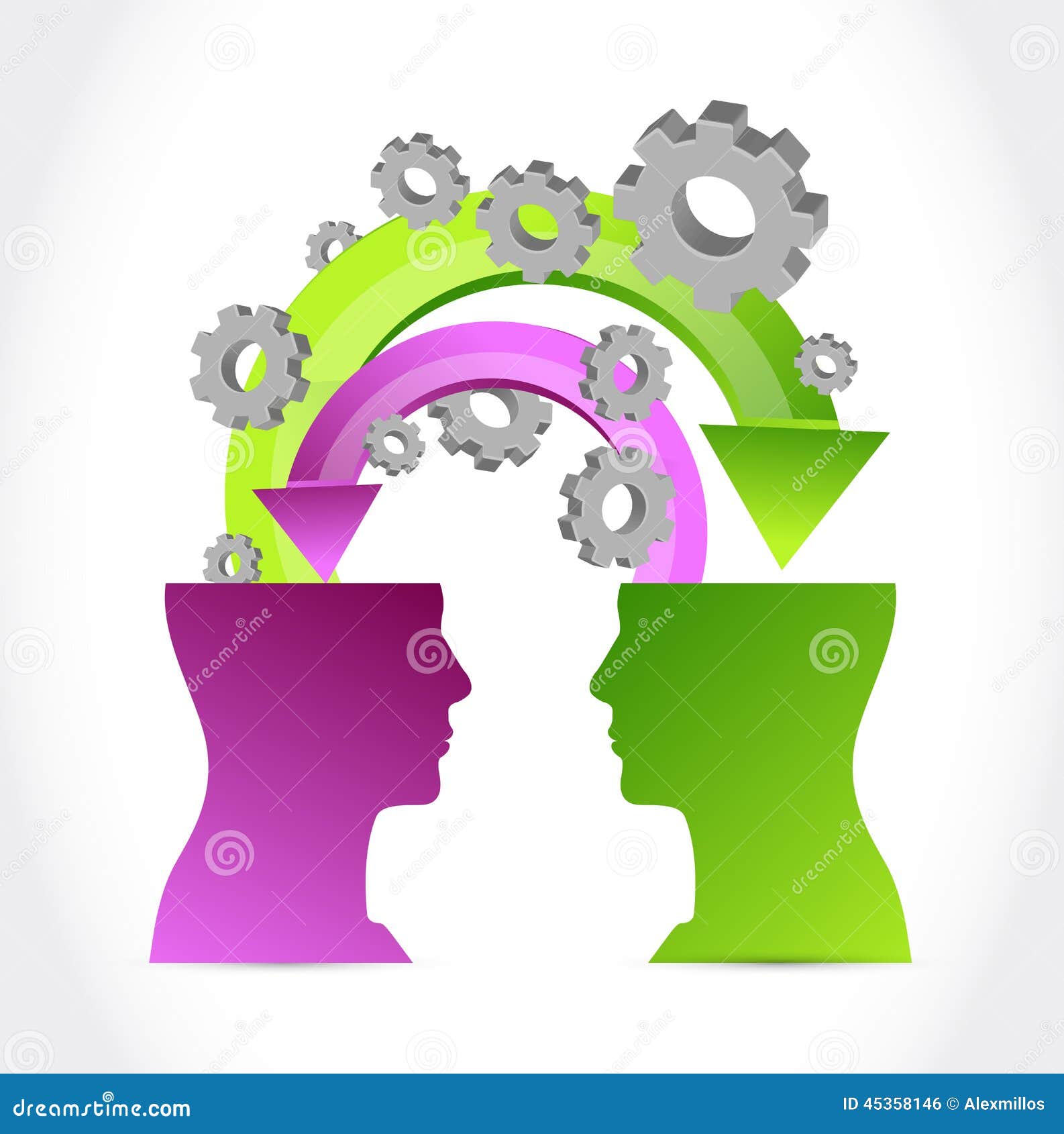 Minds at Work Concept Illustration Stock Illustration - Illustration of ...