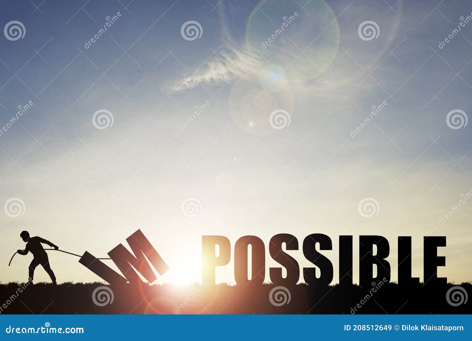 Mindset Concept ,Silhouette Man Jumping Over Impossible And Possible ...