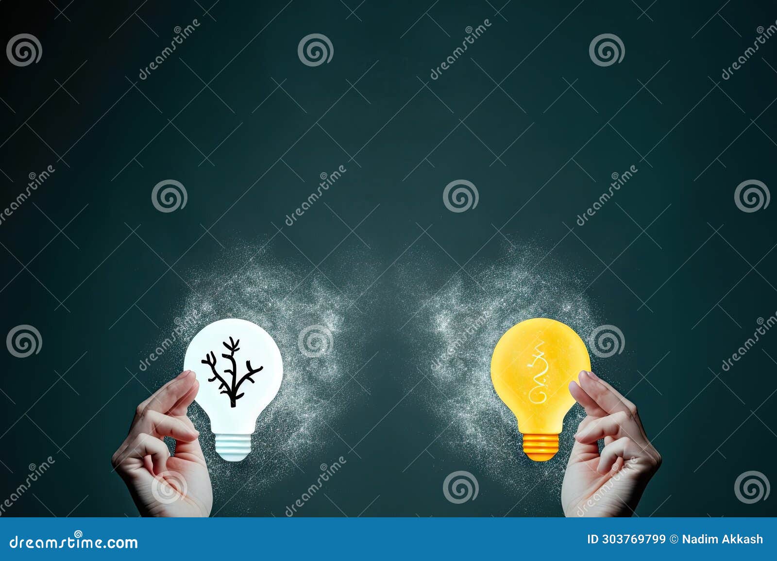 Mindset Fferent Team Together Working Ideas Brainstorming Lightbulb Man ...