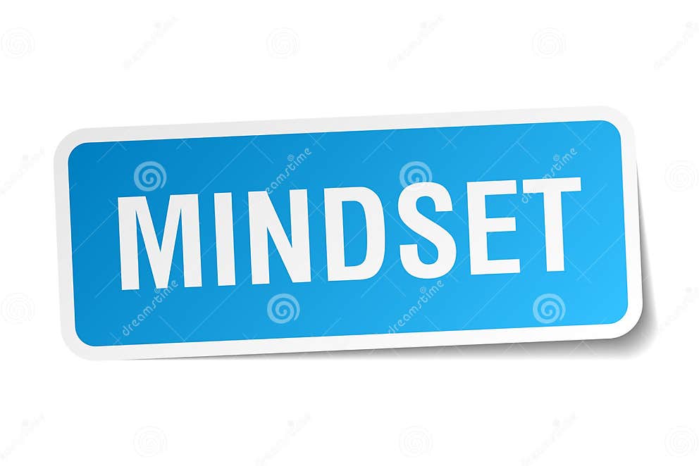Mindset sticker on white stock vector. Illustration of blue - 95267606