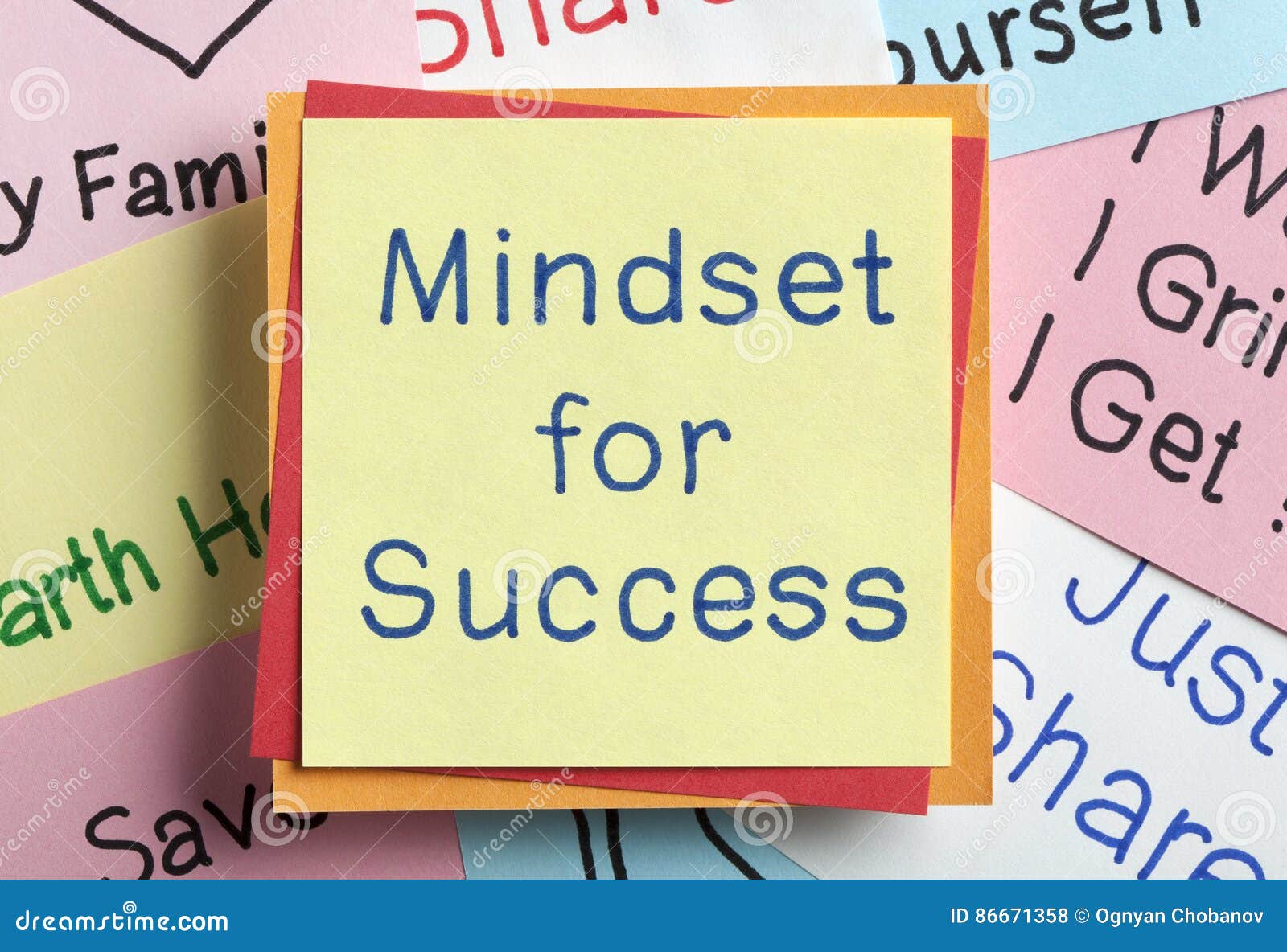 Mindset for Success Written on a Note Stock Photo - Image of ...