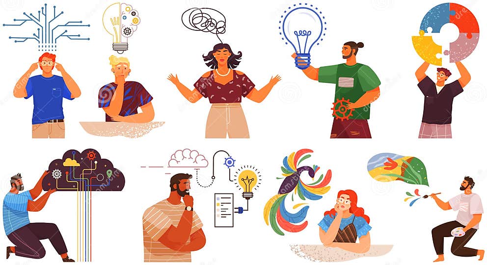 Mindset Types Set Structural, Analytical, Logical and Creative Artistic ...