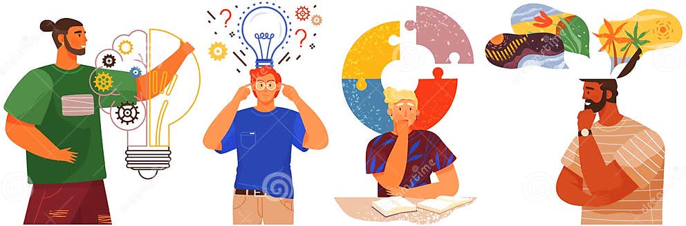 Mindset Types Set Structural, Analytical, Logical and Creative Artistic ...