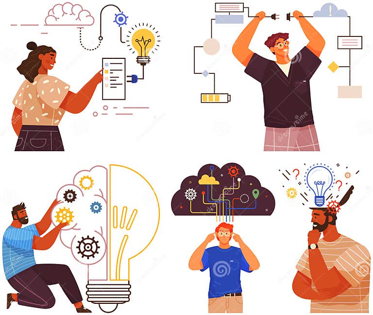 Mindset Types Set Structural, Analytical, Logical and Creative Artistic ...