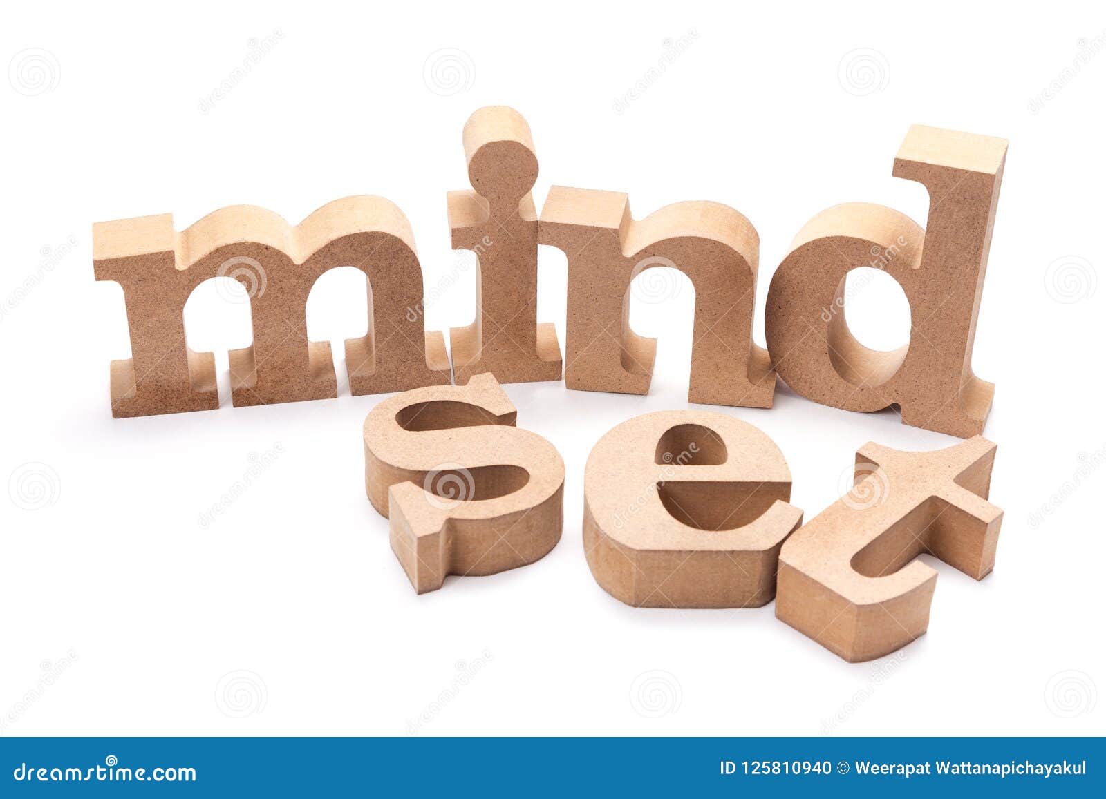 MINDSET Wood Letters stock photo. Image of thinking - 125810940