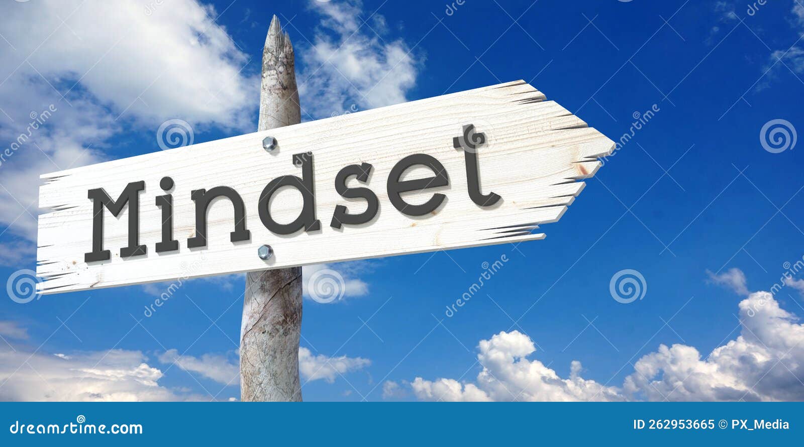 Mindset - Wooden Signpost with One Arrow Stock Illustration ...