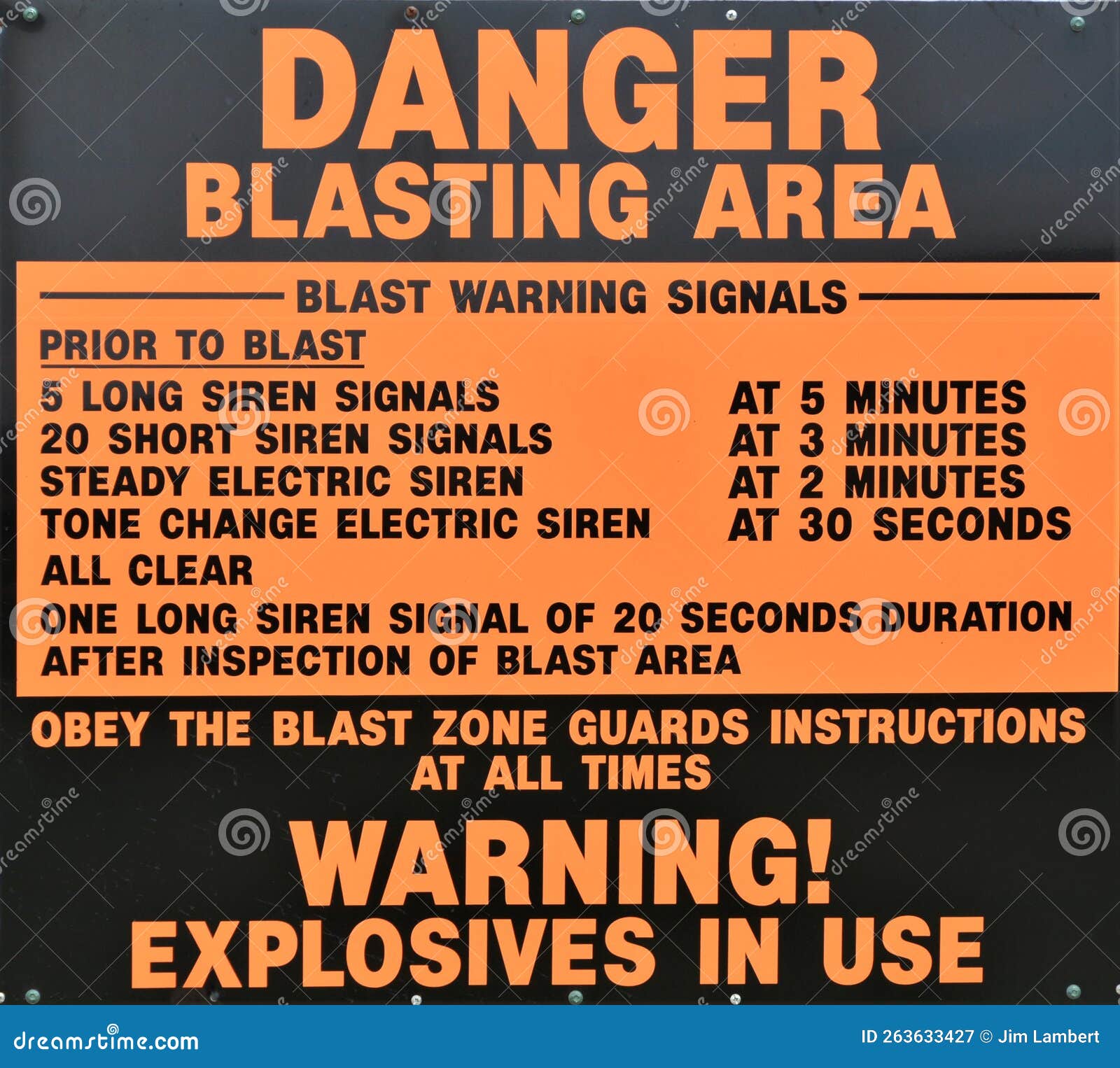 Mine Blasting Warning Sign stock image. Image of engineering - 263633427