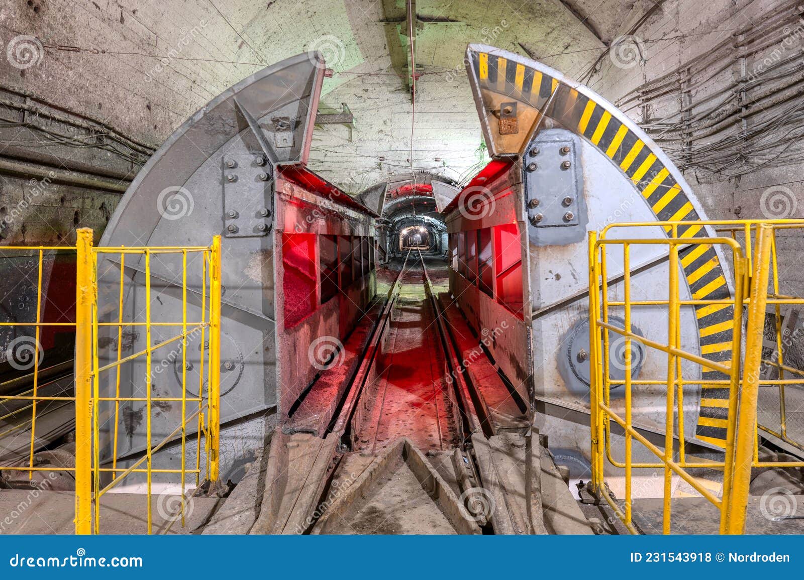Mine Car Unloader. Device for Unloading Ore from Cargo Mine Train Stock ...