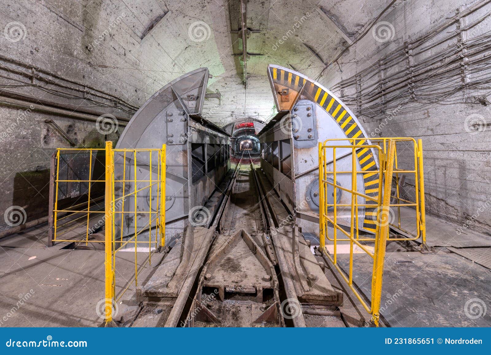Mine Car Unloader. Device for Unloading Ore from Cargo Mine Train Stock ...