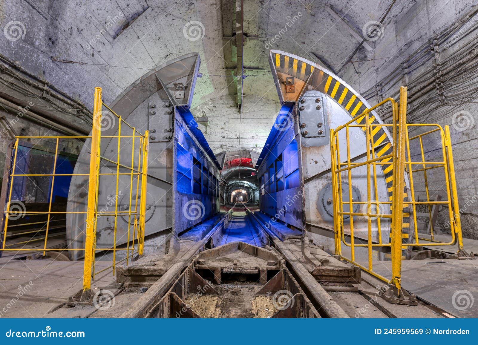 Mine Car Unloader. Device for Unloading Ore from Cargo Mine Train Stock ...