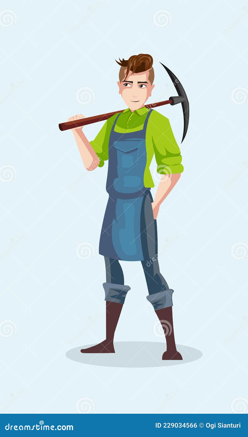 Mine Character and Digging Hammer Tool Stock Vector - Illustration of ...