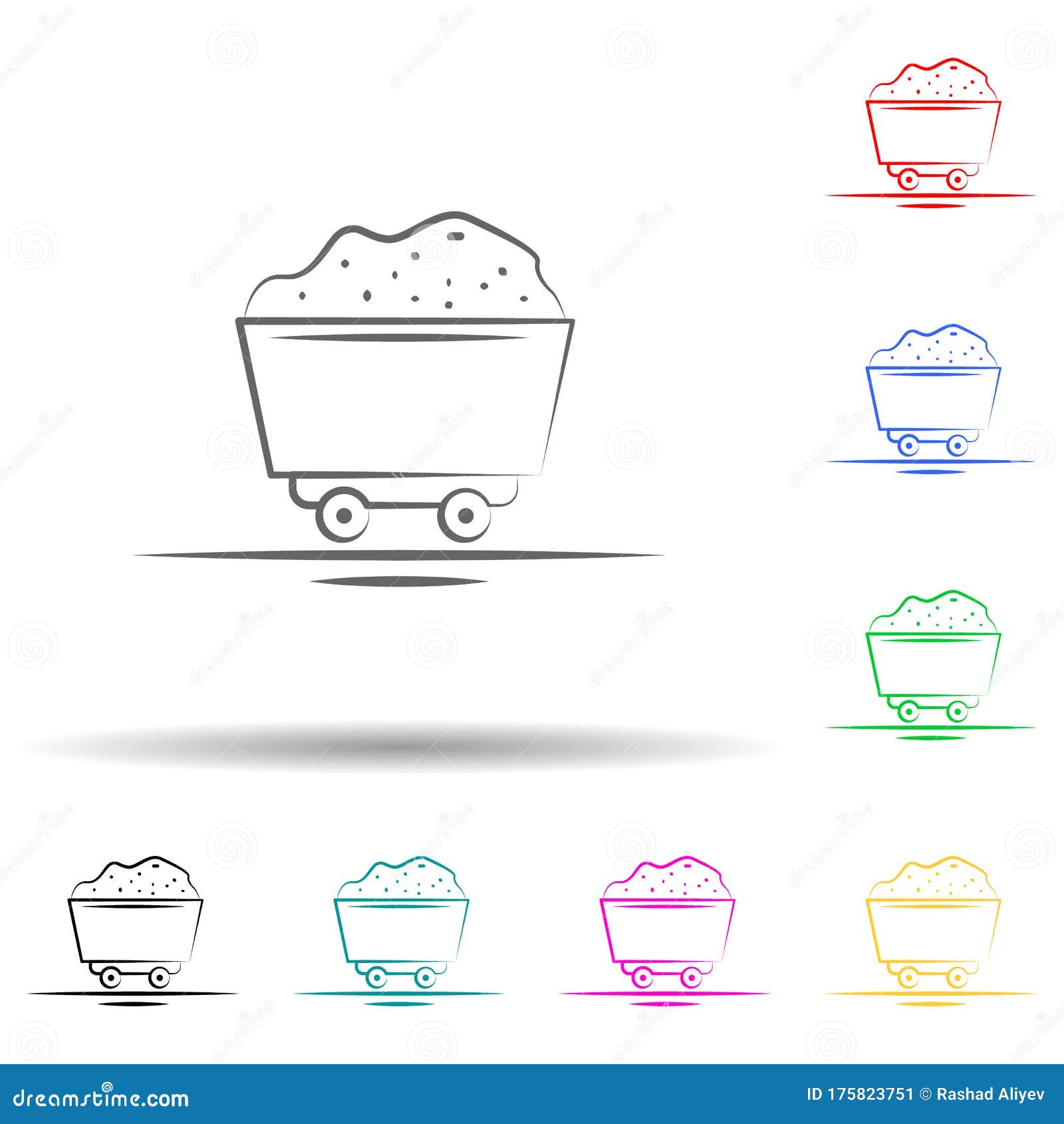 Mine Coal Train Multi Color Set Icon. Simple Thin Line, Outline Vector ... Mine Coal Train Multi Color Set Icon. Simple Thin Line, Outline Vector ...