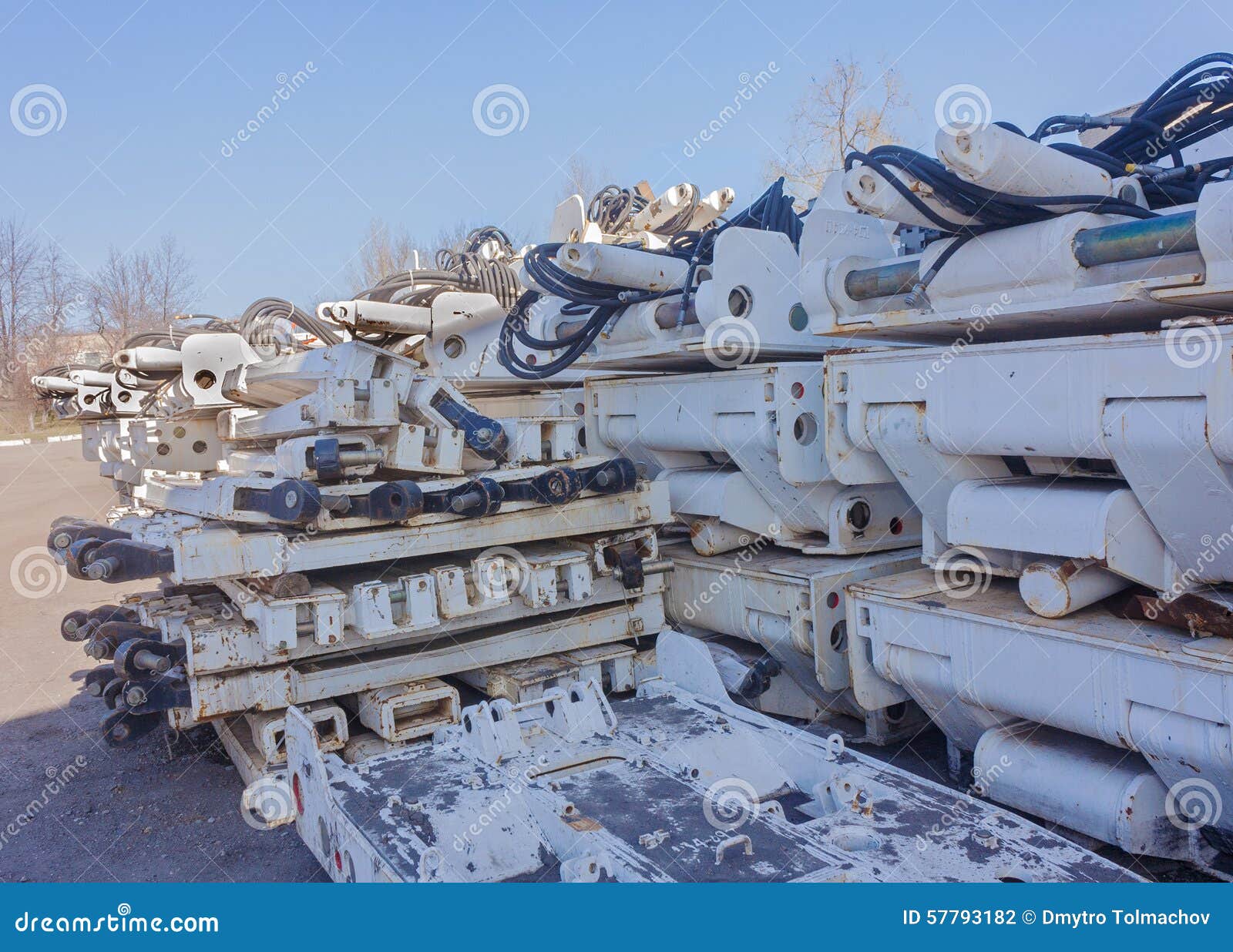 Mine Equipment Stockpiled at the Mine Yard Stock Photo - Image of ...