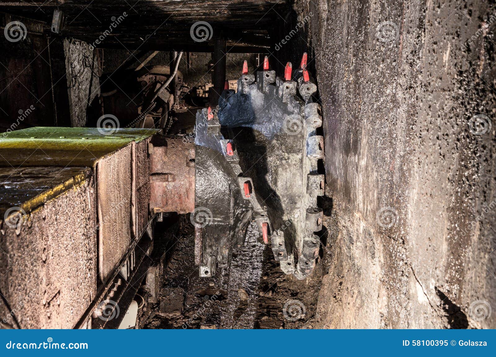 Mine Excavator Facing Coal Wall Stock Image - Image of coal, mineral ...