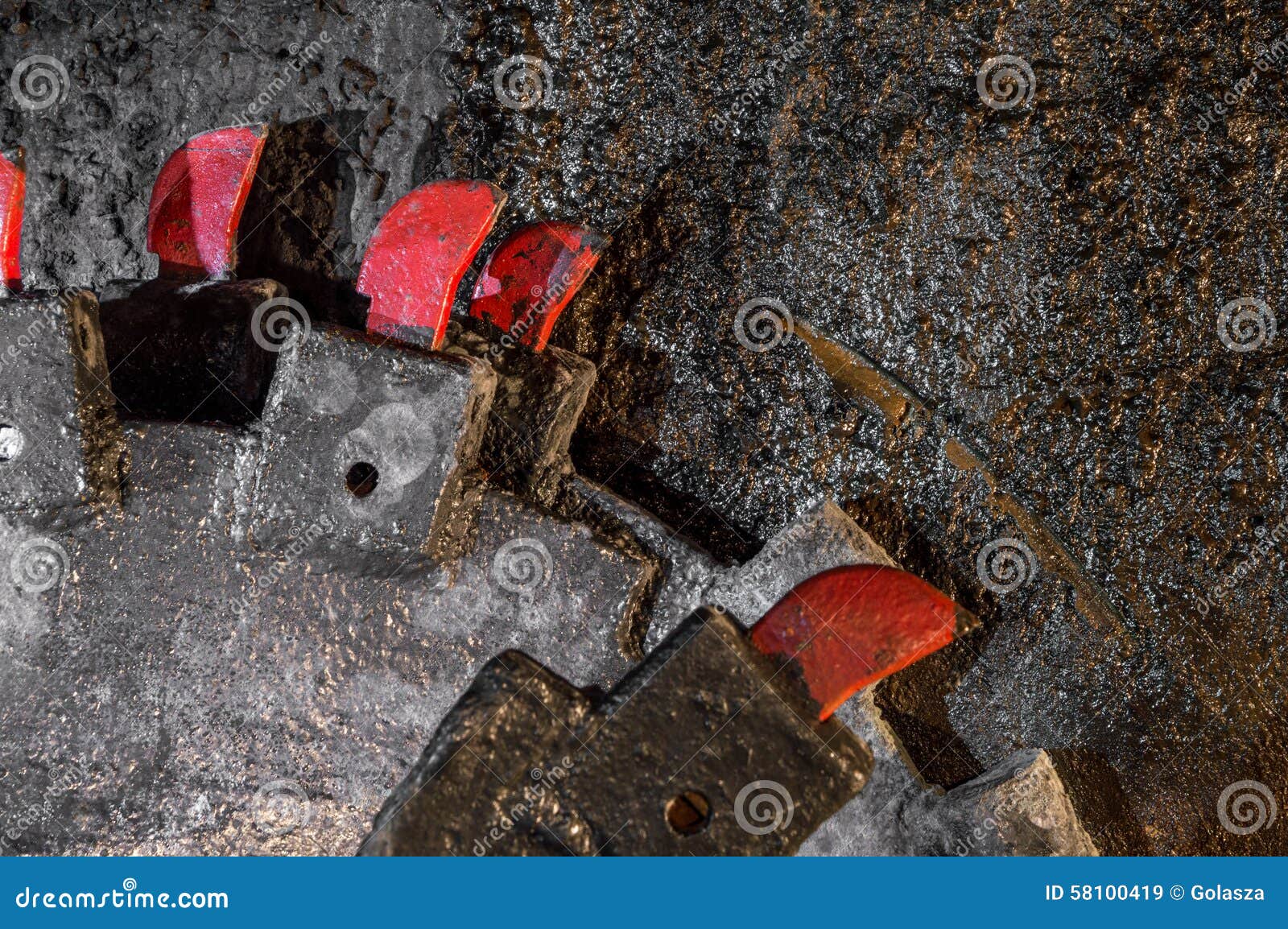 Mine Excavator Facing Coal Wall Stock Image - Image of indoors ...