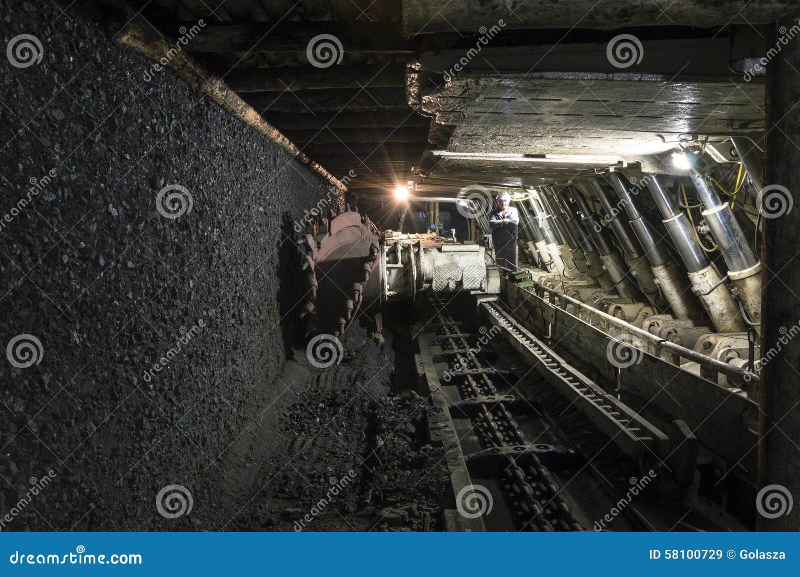 Mine Excavator Facing Coal Wall Stock Image - Image of guido, industry ...