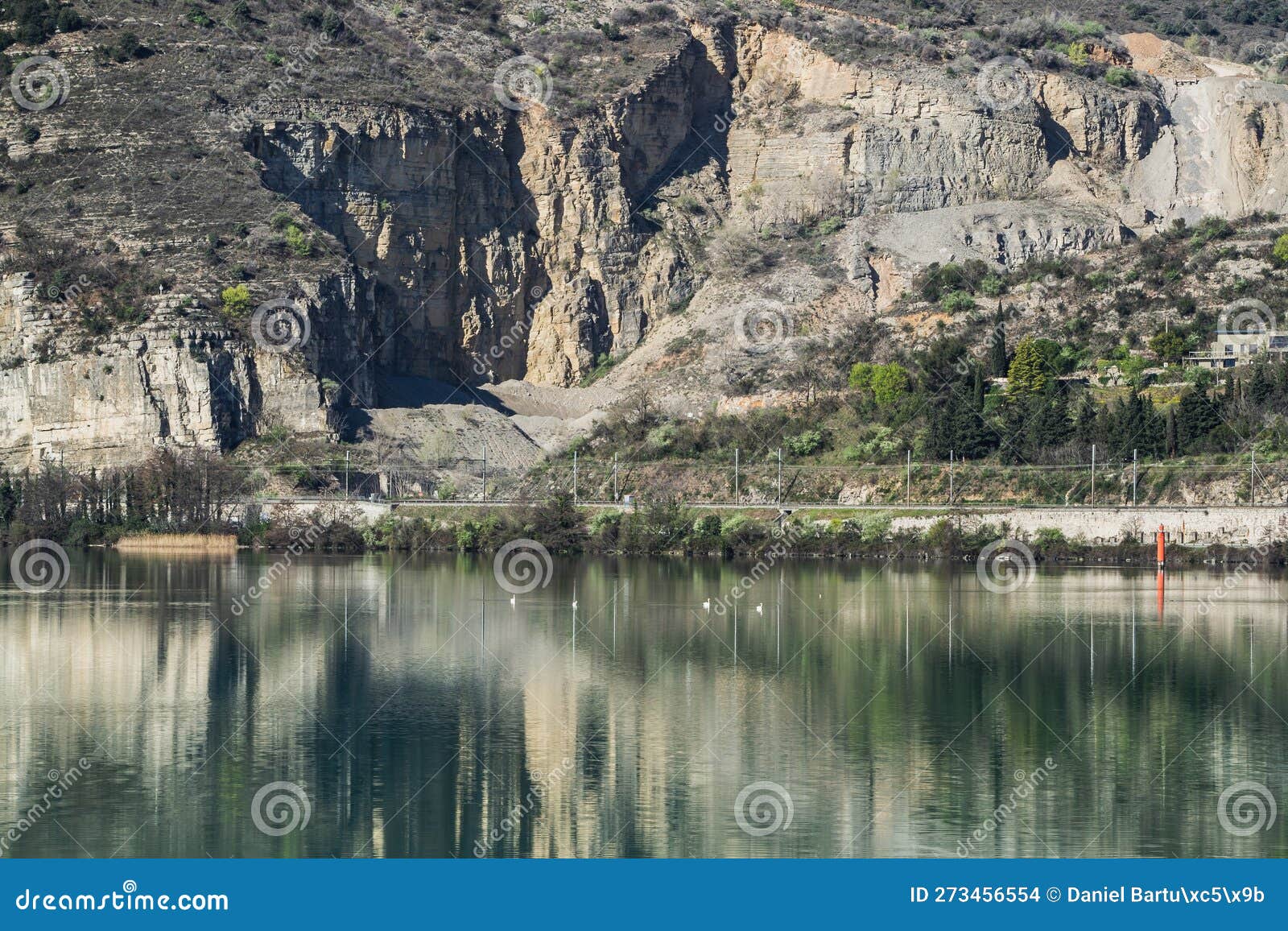 A Mine Extracting Limestone Rocks for Cement, a Mine Reflecting in the ...