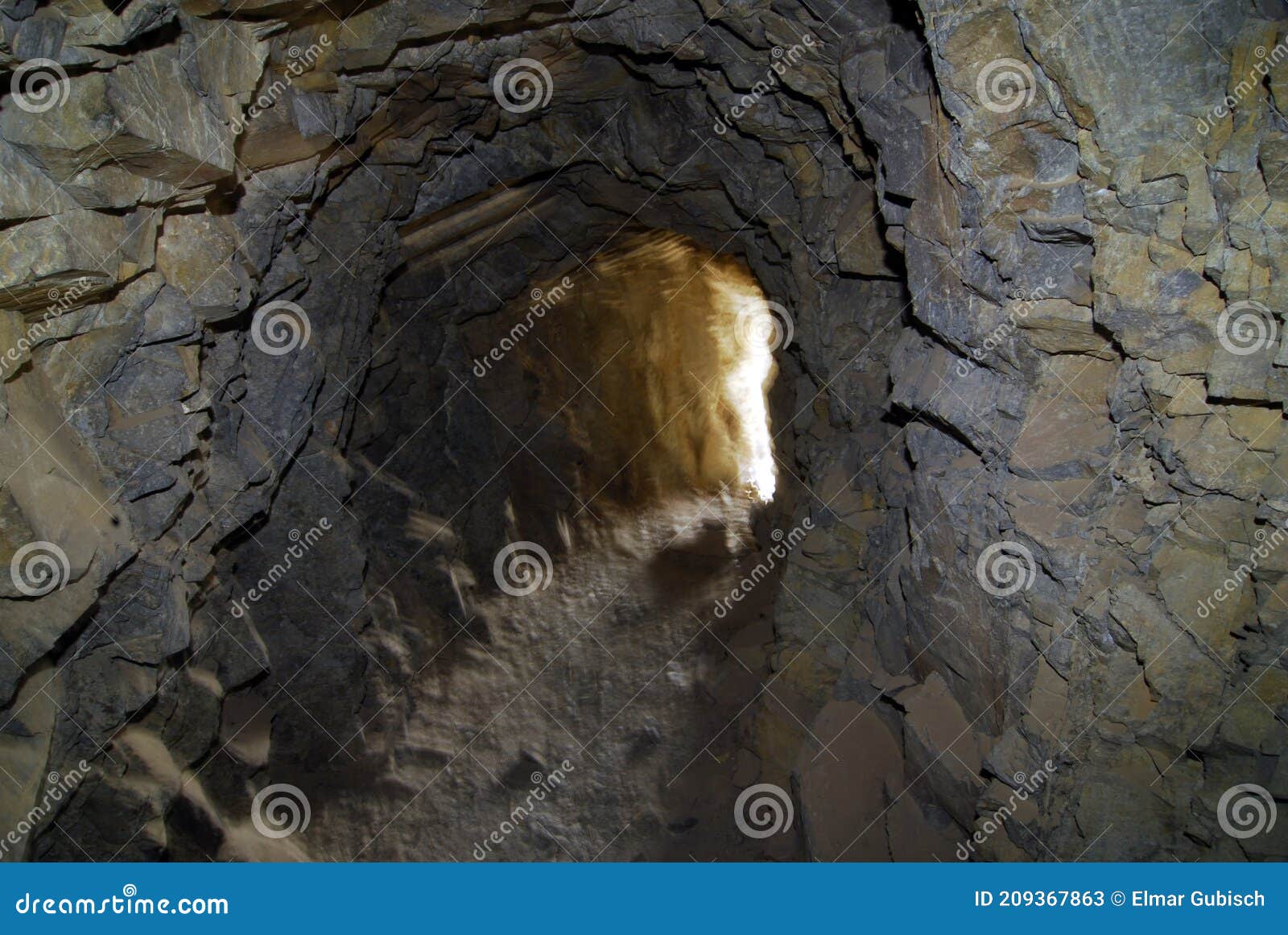 Mine Gallery or Mine Tunnel Stock Image - Image of industrial ...