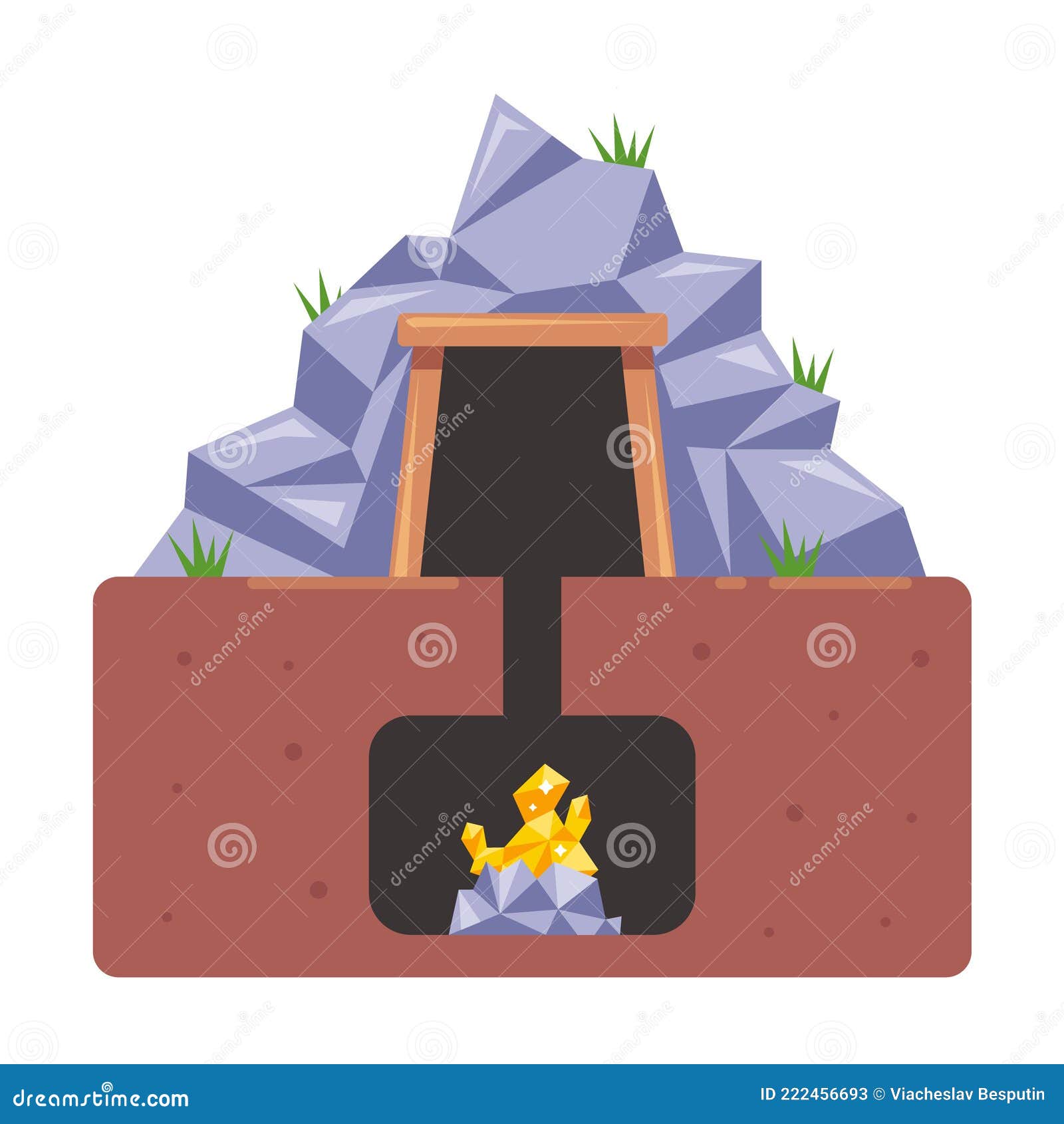 Mine with Gold. Extraction of Valuable Resources from the Ground Stock ...