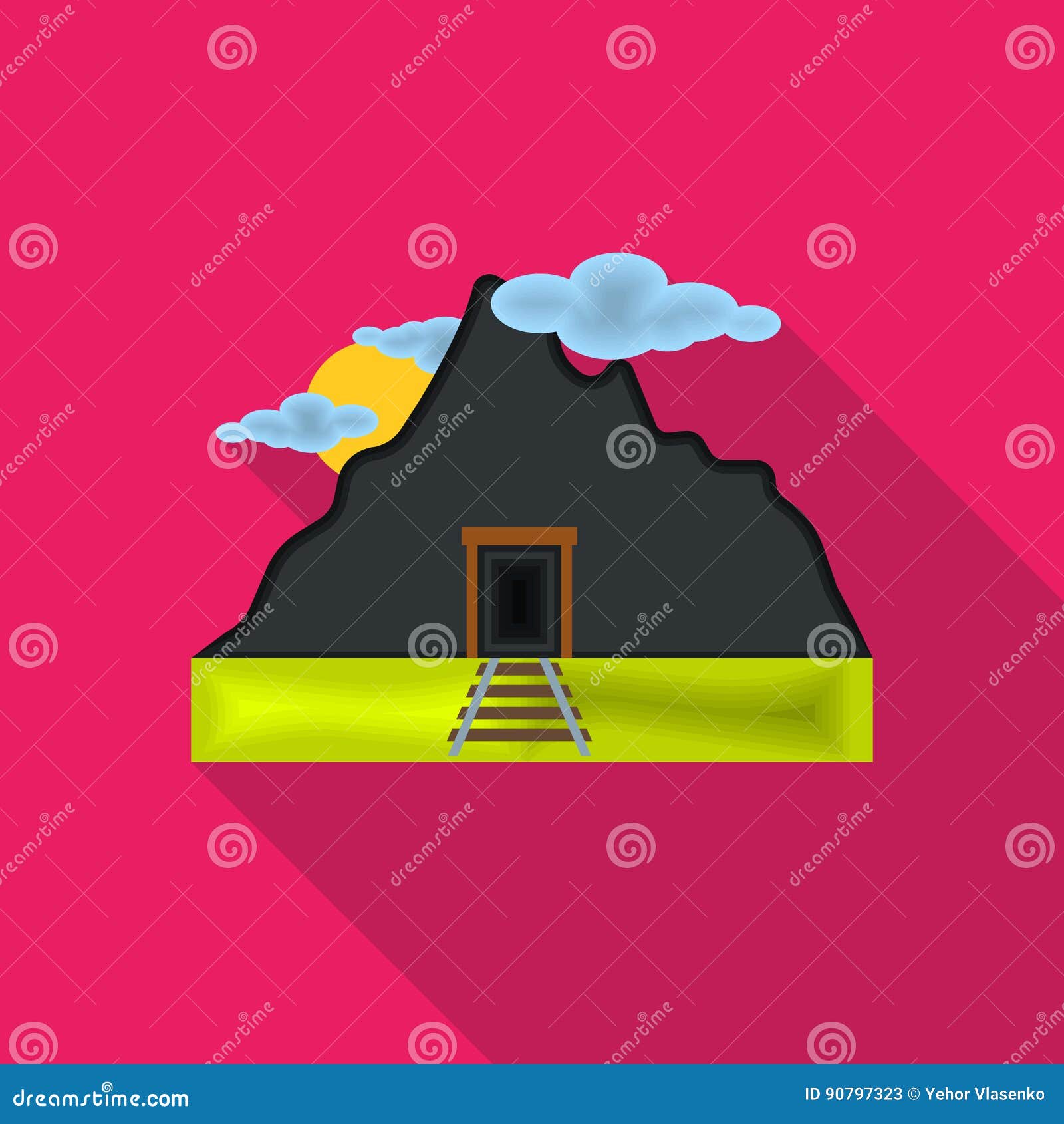 Mine Icon in Flat Style Isolated on White Background. Mine Symbol Stock ...