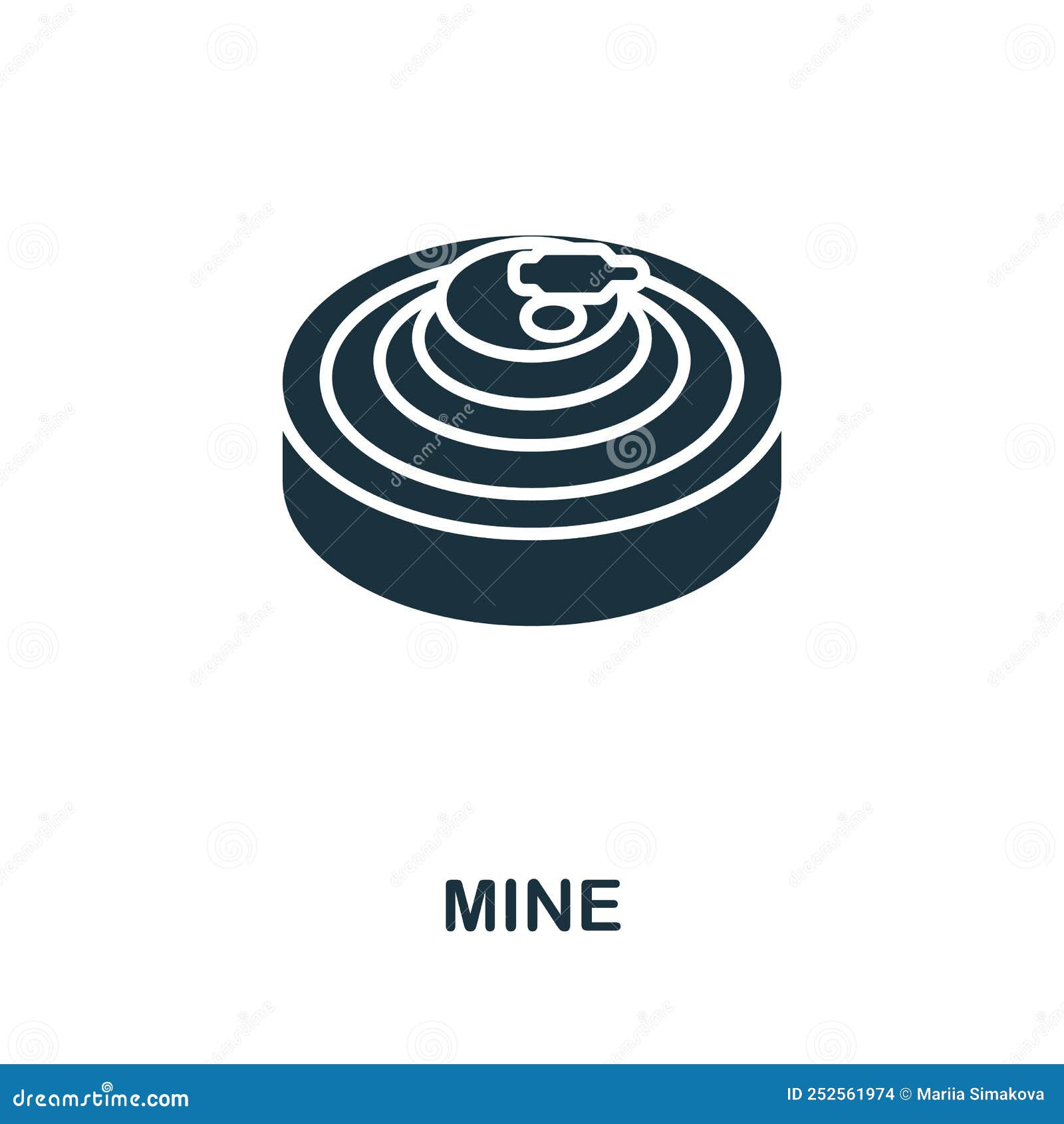 Mine Icon. Monochrome Simple Line Weapon Icon for Templates, Web Design ...