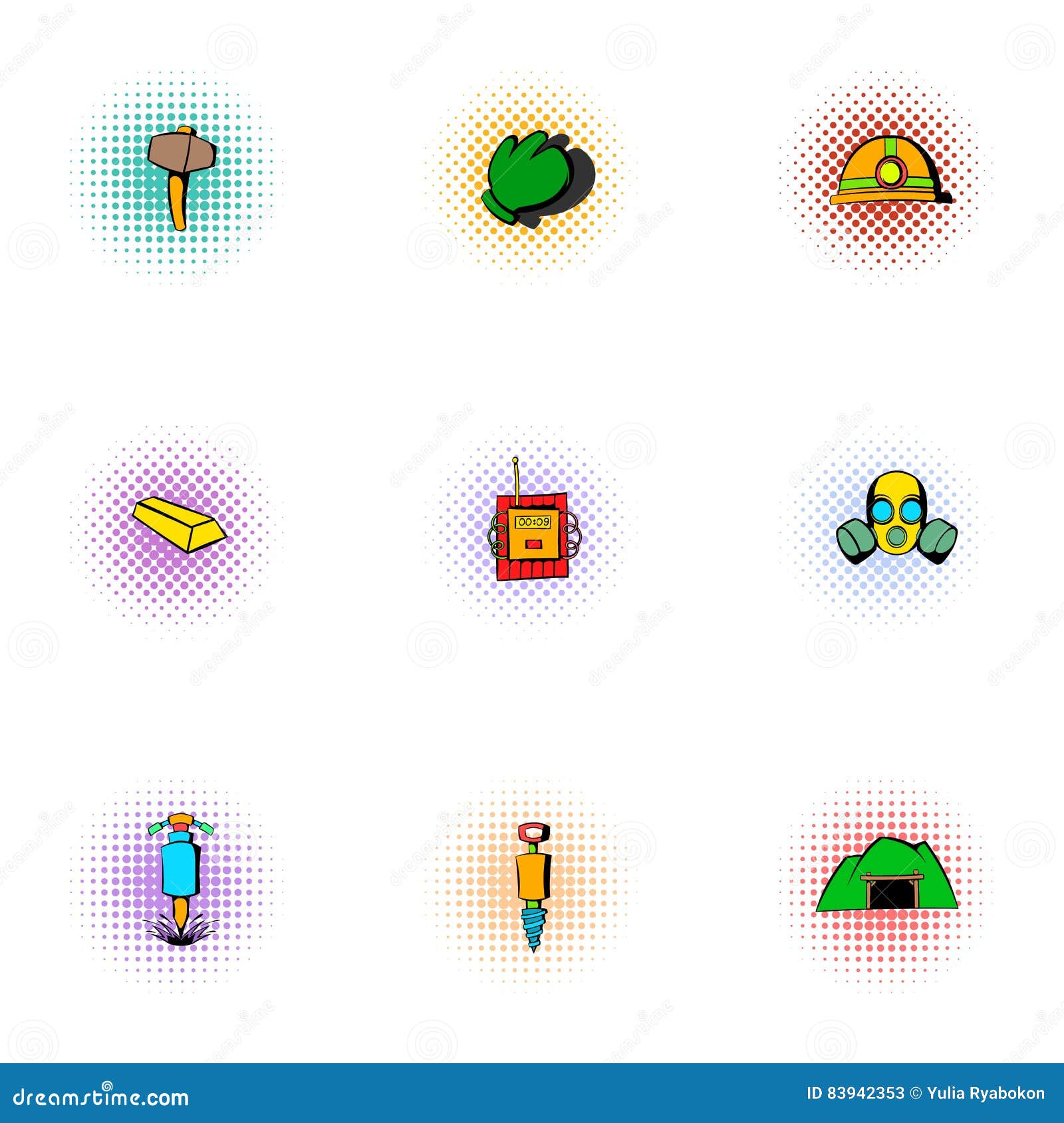 Mine Set Icons In Cartoon Style. Big Collection Of Mine Vector ...