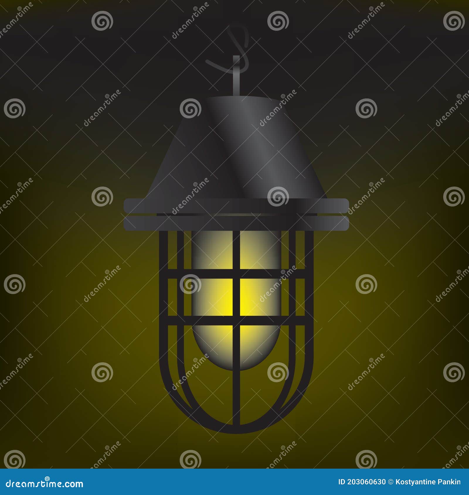 Mine lamp stock vector. Illustration of mining, industry - 203060630