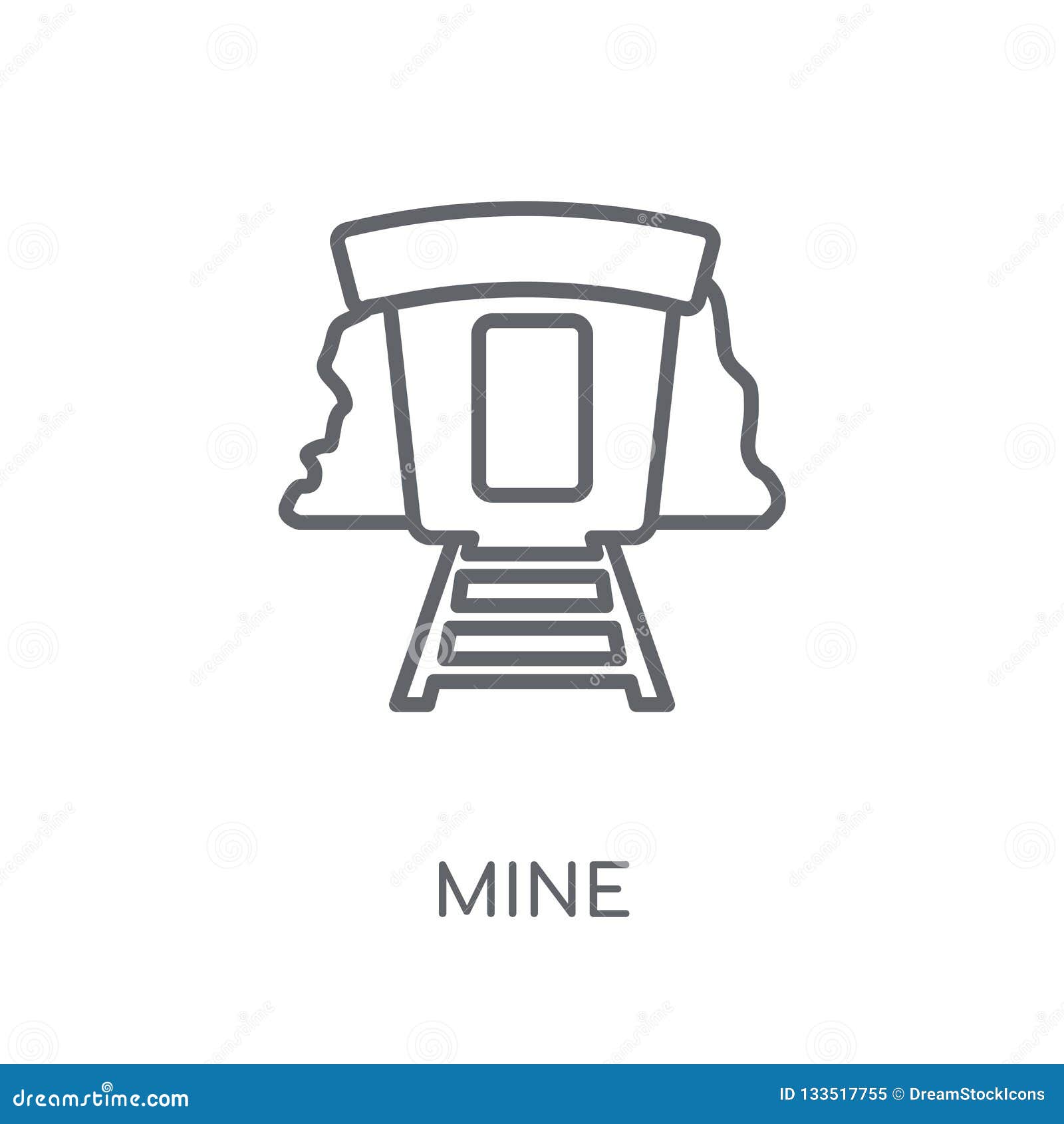 Mine Linear Icon. Modern Outline Mine Logo Concept on White Back Stock ...