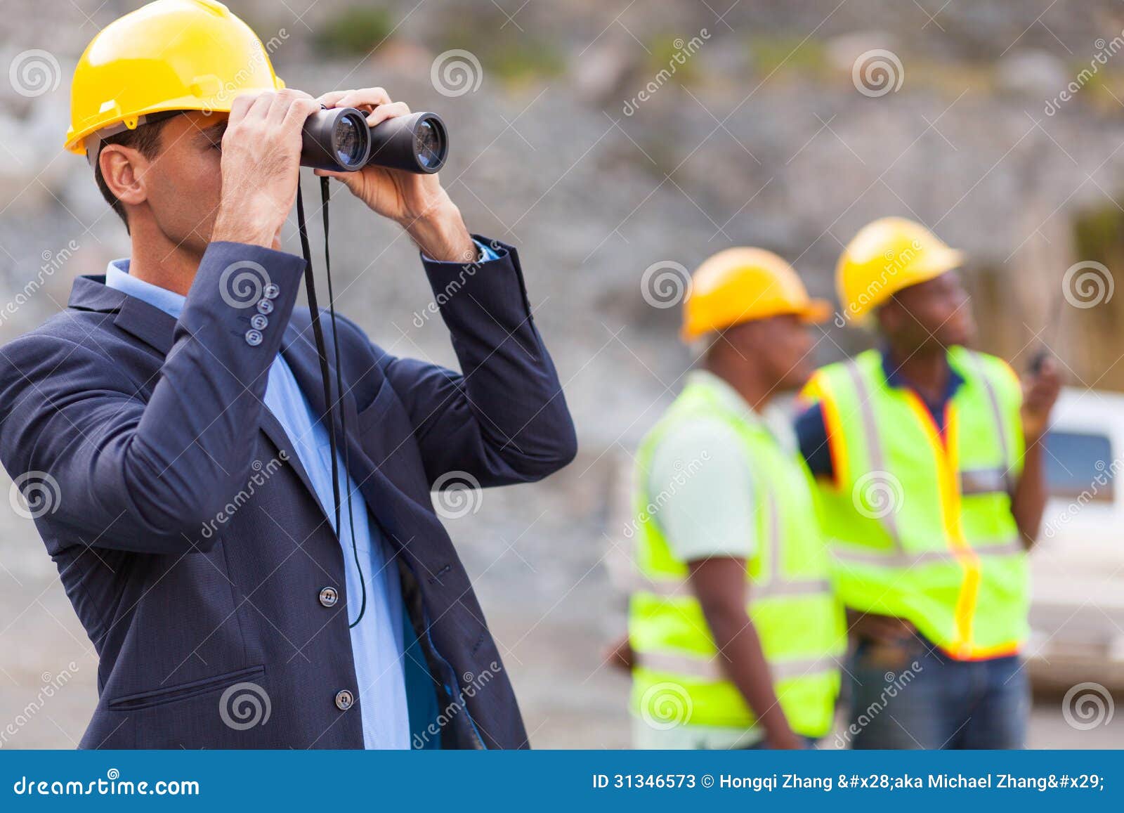 Mine manager binoculars stock image. Image of smile, business - 31346573