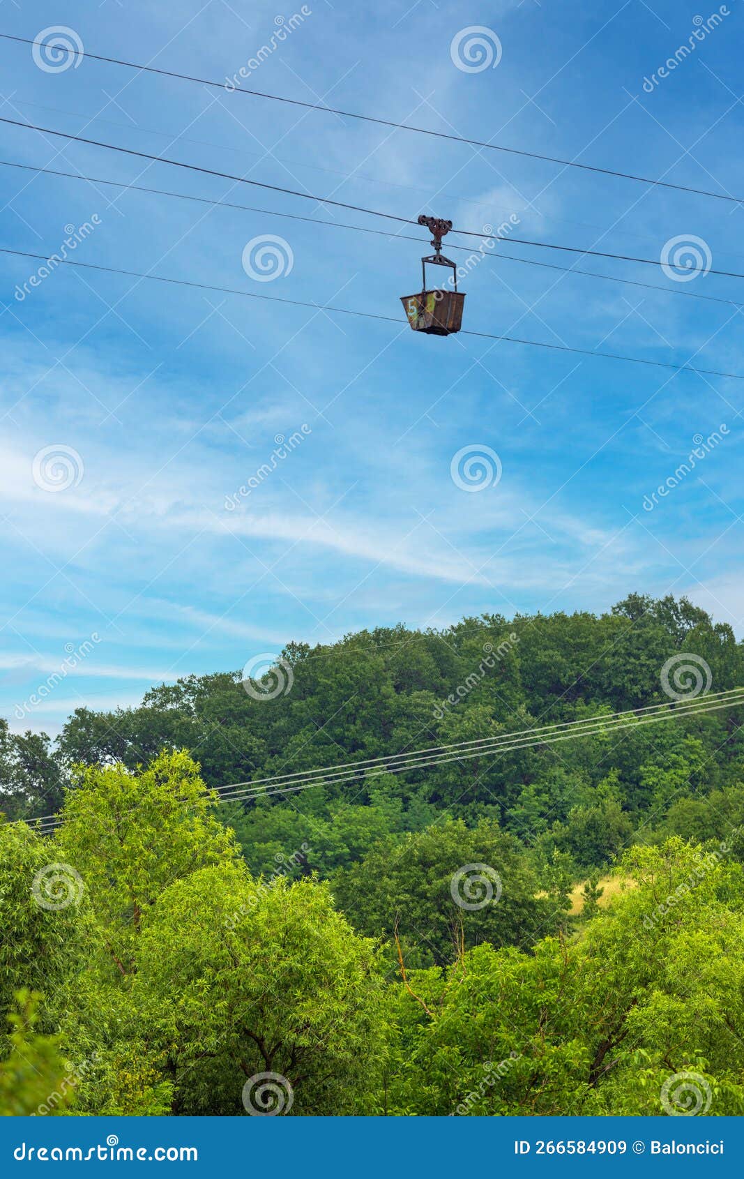 Mine Material Cableway stock image. Image of metal, aerial - 266584909