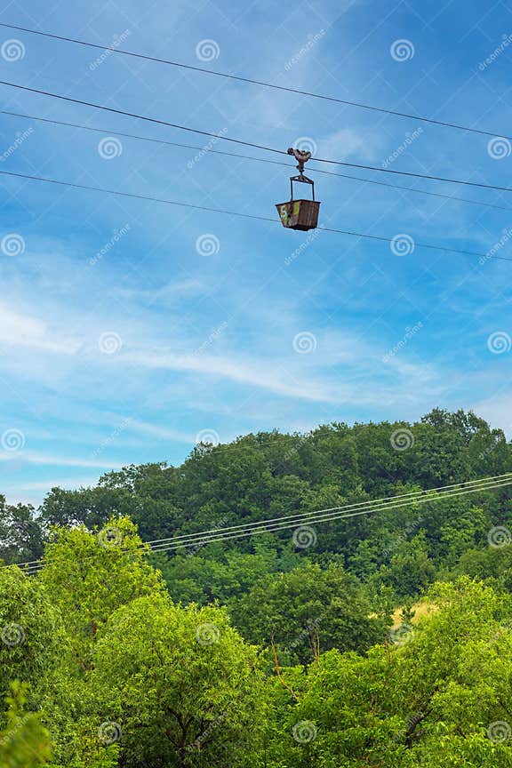 Mine Material Cableway stock image. Image of metal, aerial - 266584909