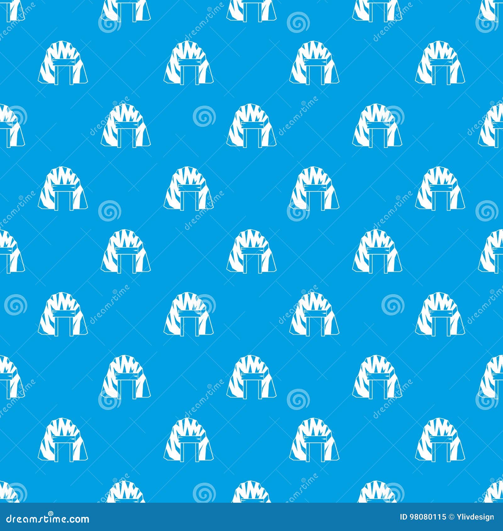 Mine in Mountain Pattern Seamless Blue Stock Vector - Illustration of ...