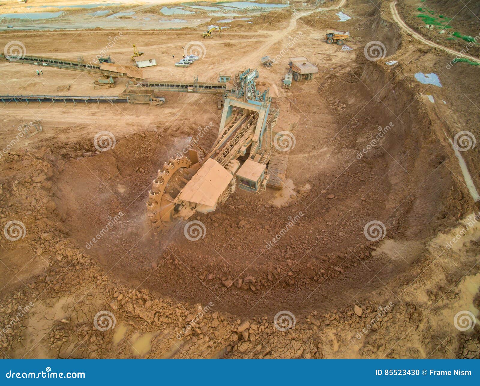Mine Pits Aerial View stock photo. Image of environment - 85523430
