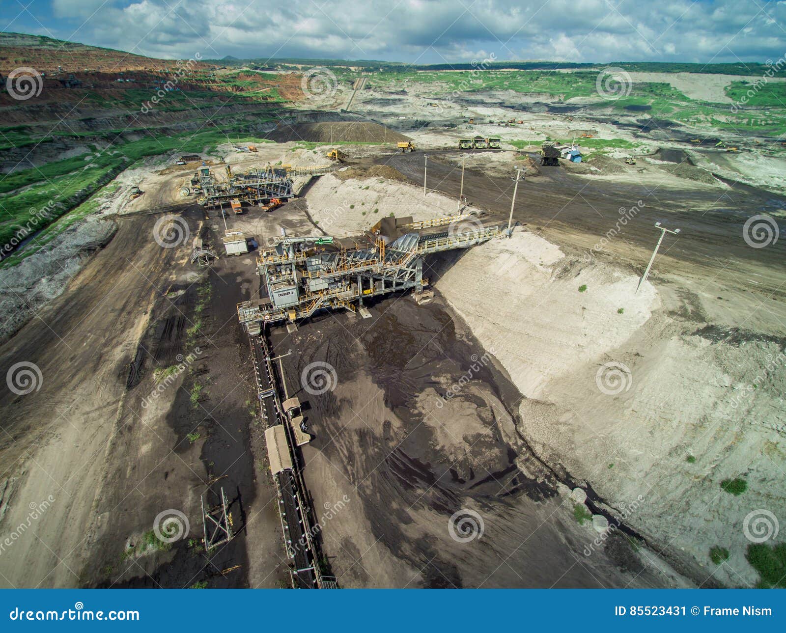 Mine Pits Aerial View stock image. Image of energy, transport - 85523431