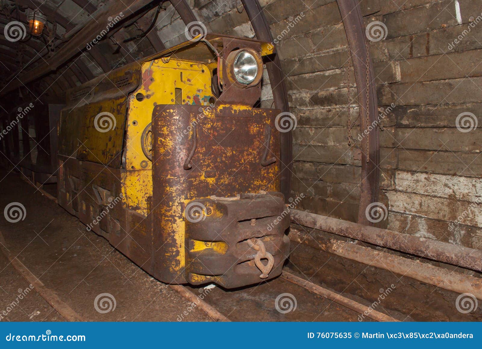 Mine Railway in Undergroud. Modern Coal Mine . Real Underground Post ...