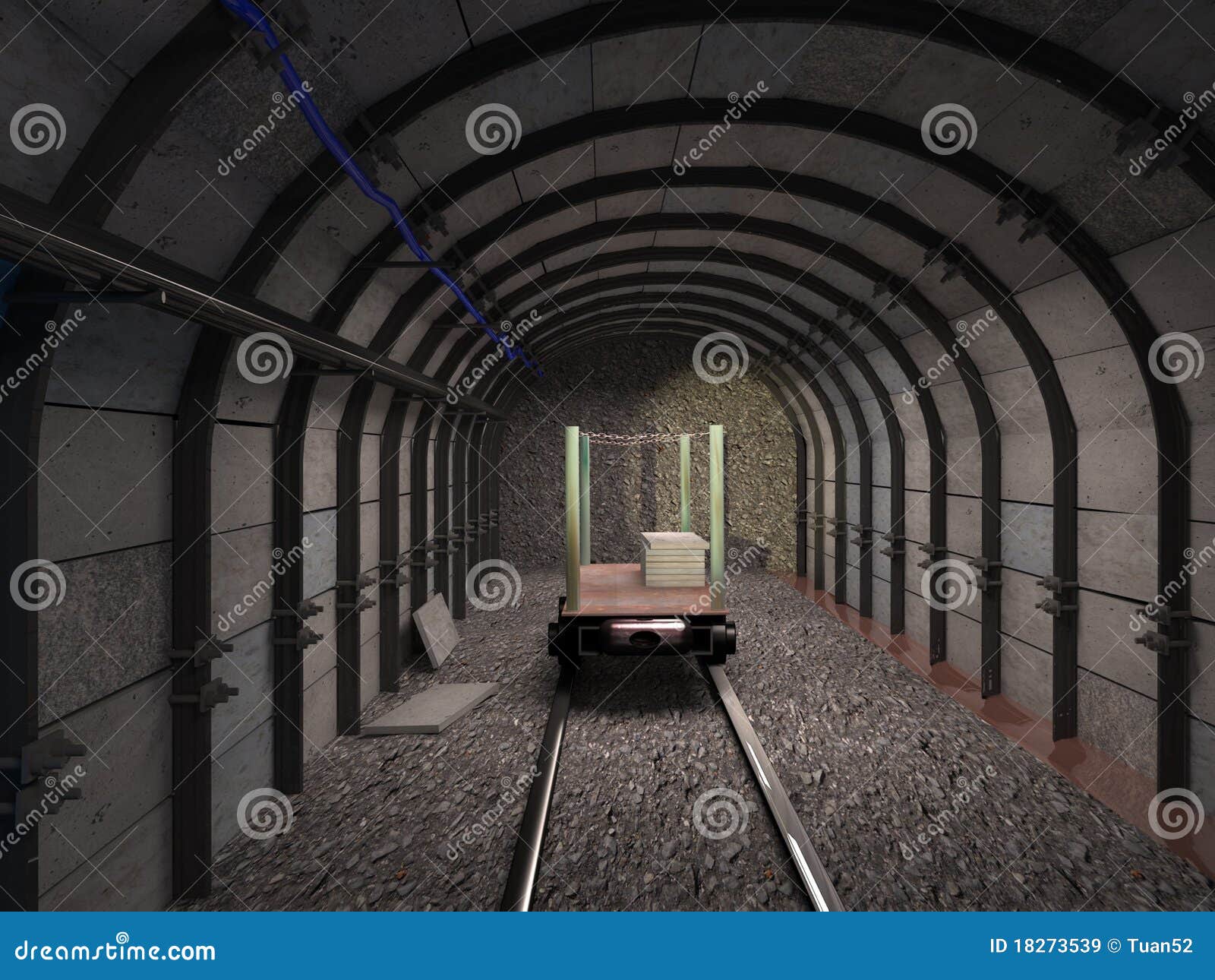 Mine support stock image. Image of heading, face, rock - 18273539