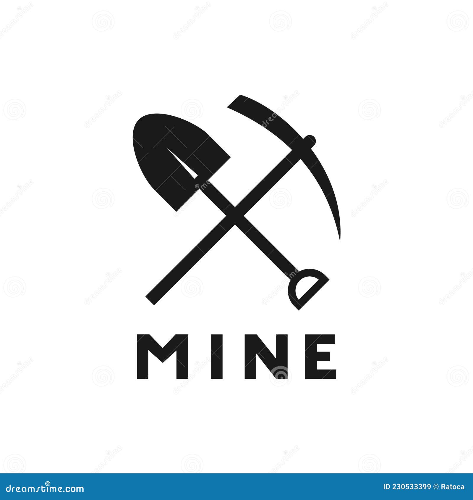 Mine tool sign stock vector. Illustration of tool, industry - 230533399