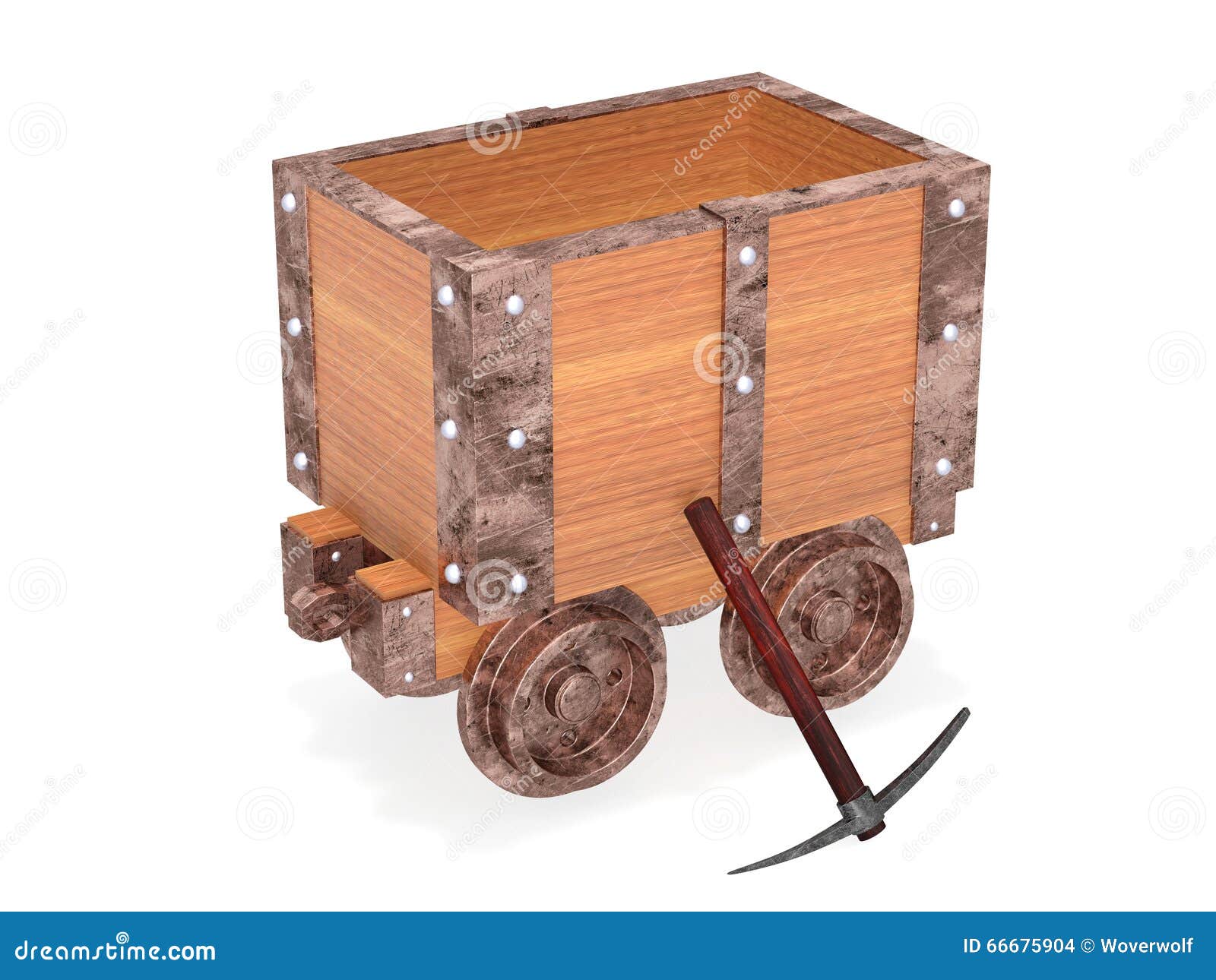 Mine trolley with pick stock illustration. Illustration of transport ...