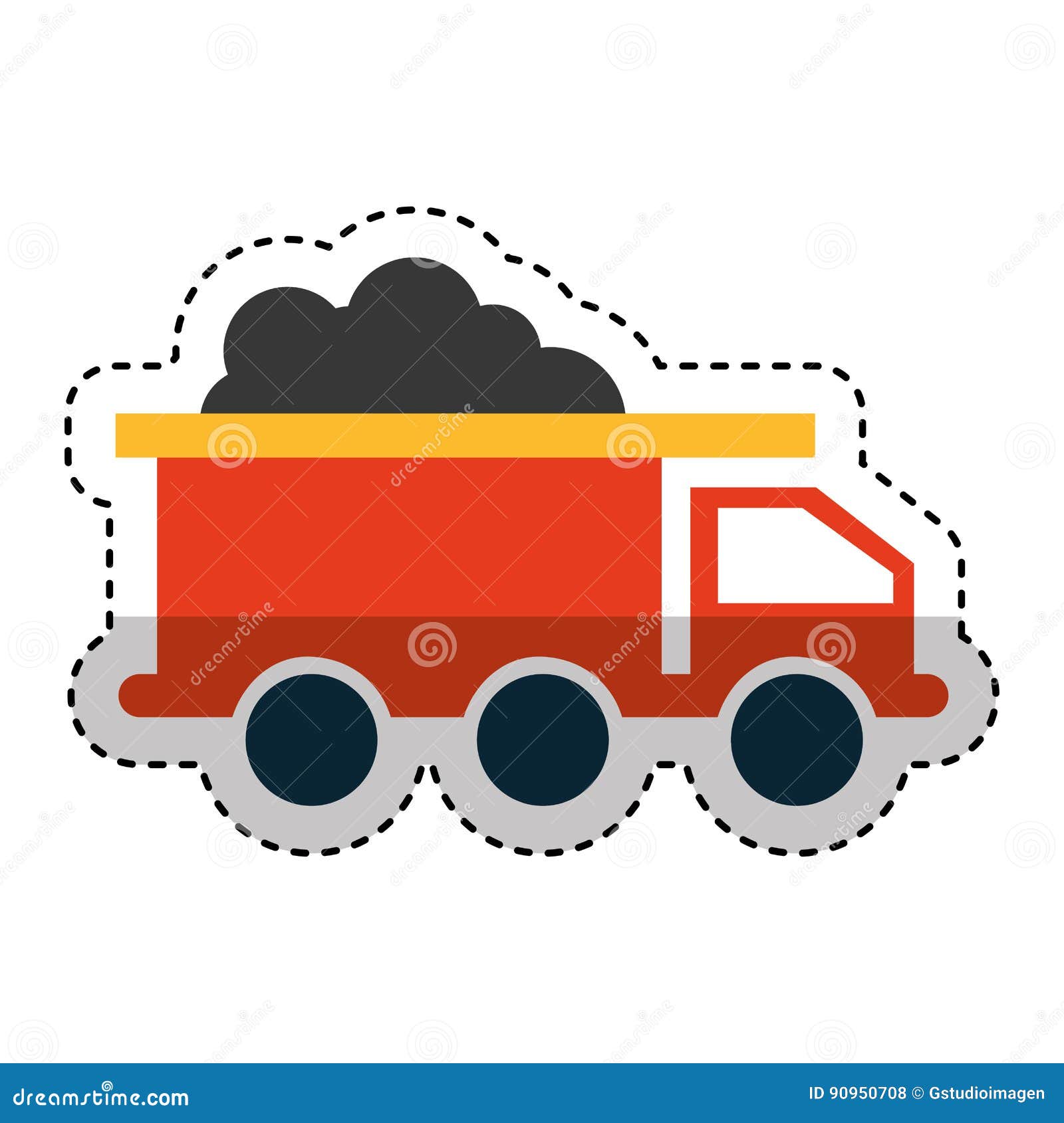 Mine truck isolated icon stock vector. Illustration of powerful - 90950708