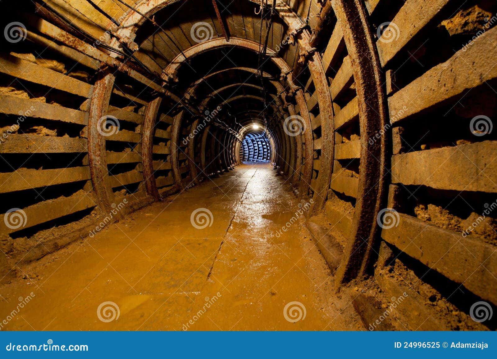 Mine tunnel with path editorial image. Image of machine - 24996525