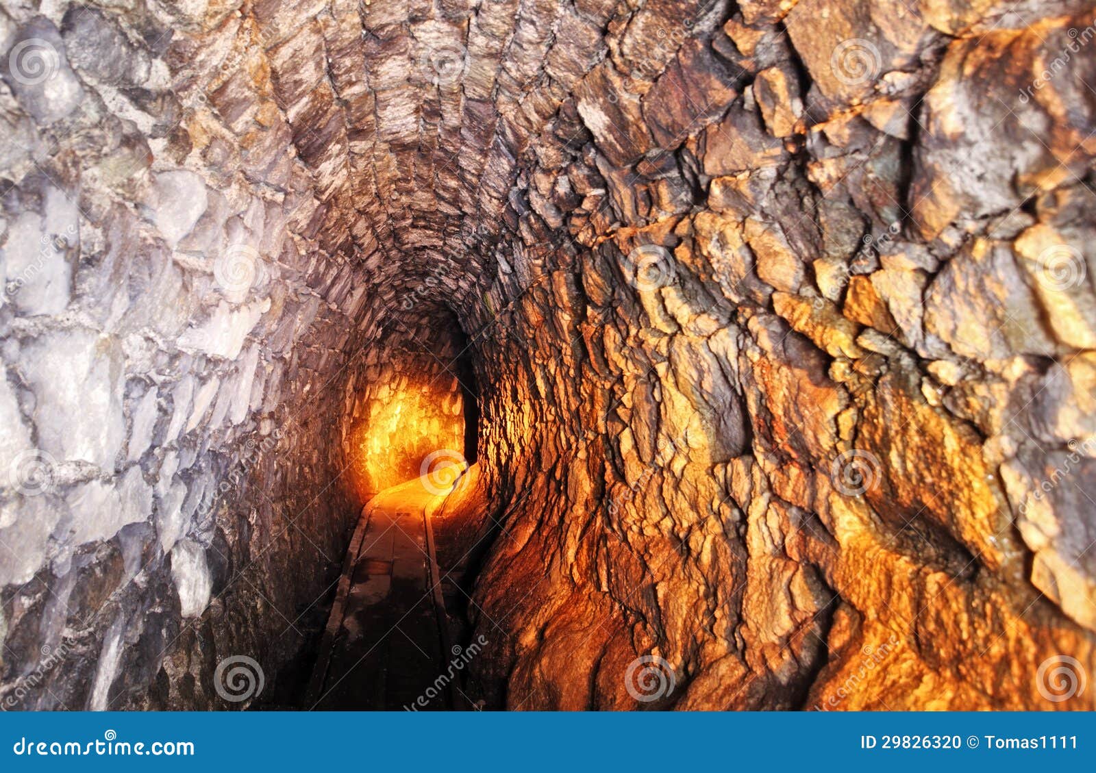 Mine tunnel with path stock photo. Image of halloween - 29826320