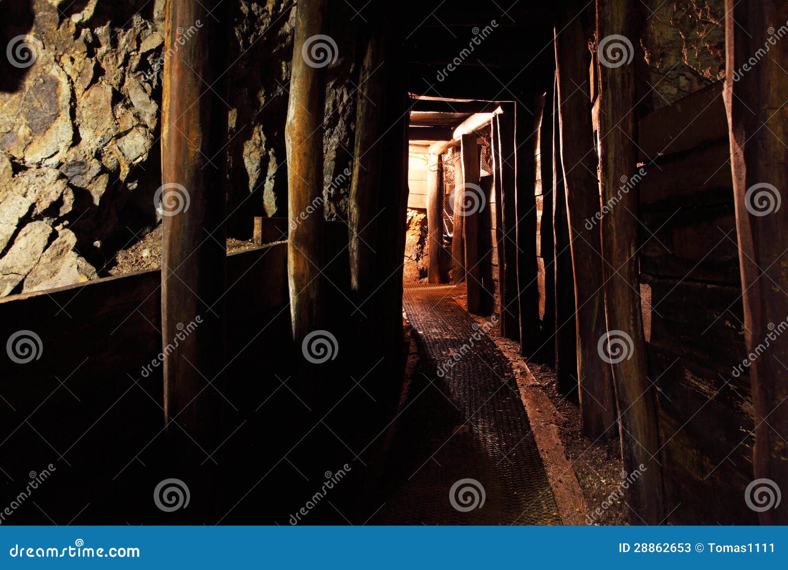 Mine Tunnel with Path - Historical Gold, Silver, Copper Mine Stock ...