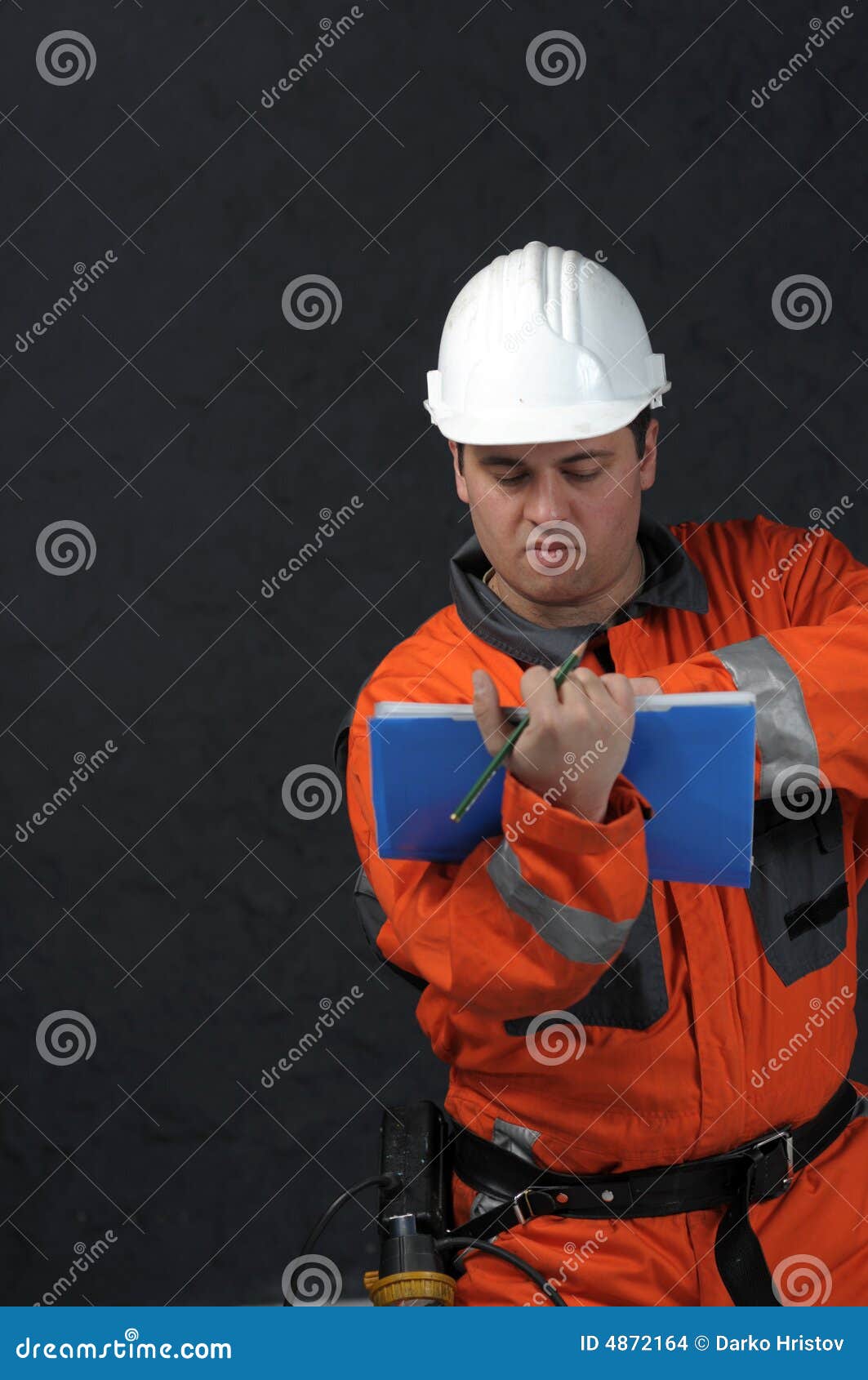 Mine worker with file stock photo. Image of profession - 4872164