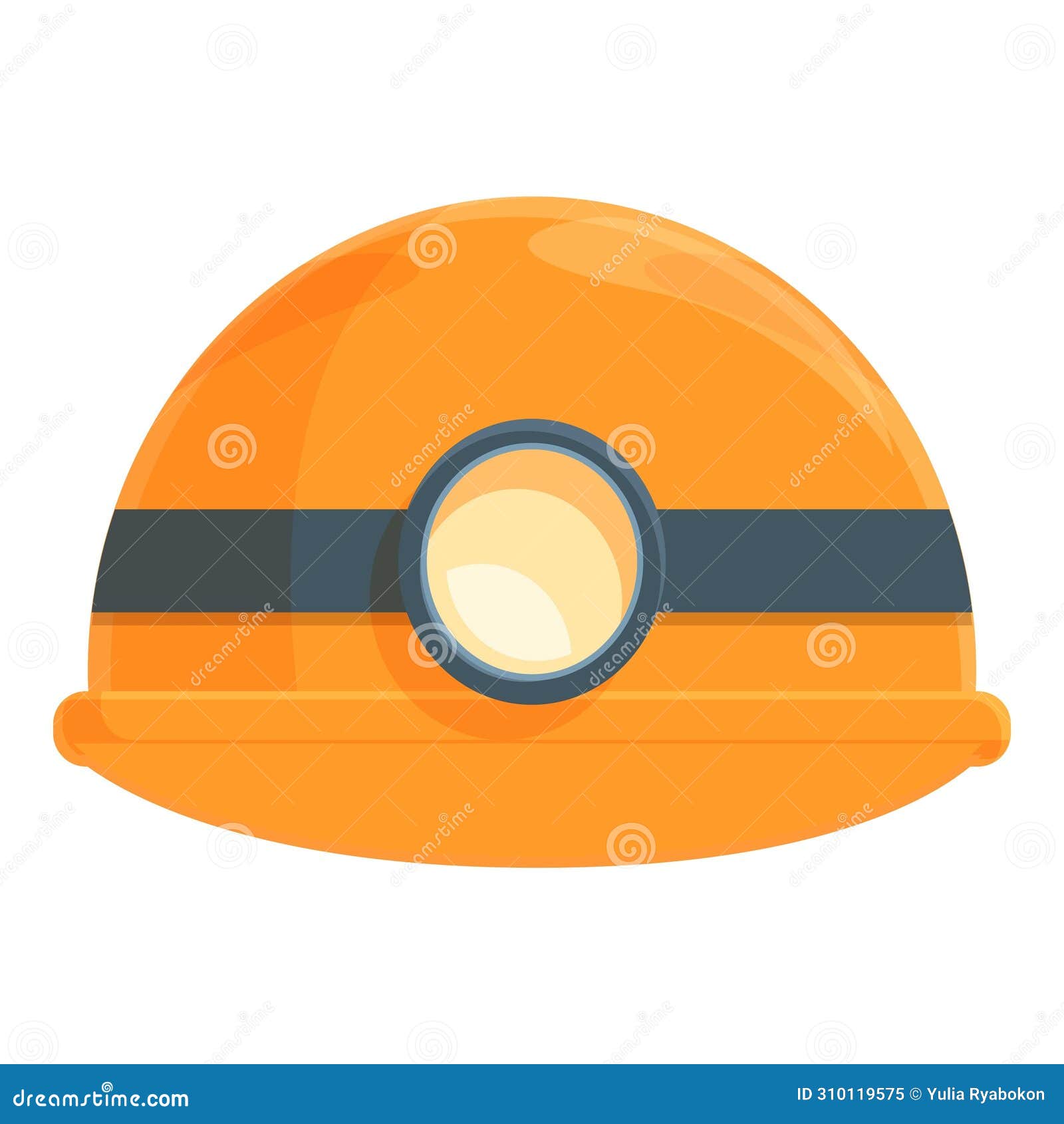 Mine Worker Helmet with Light Icon Cartoon Vector. Coal Mining Stock ...