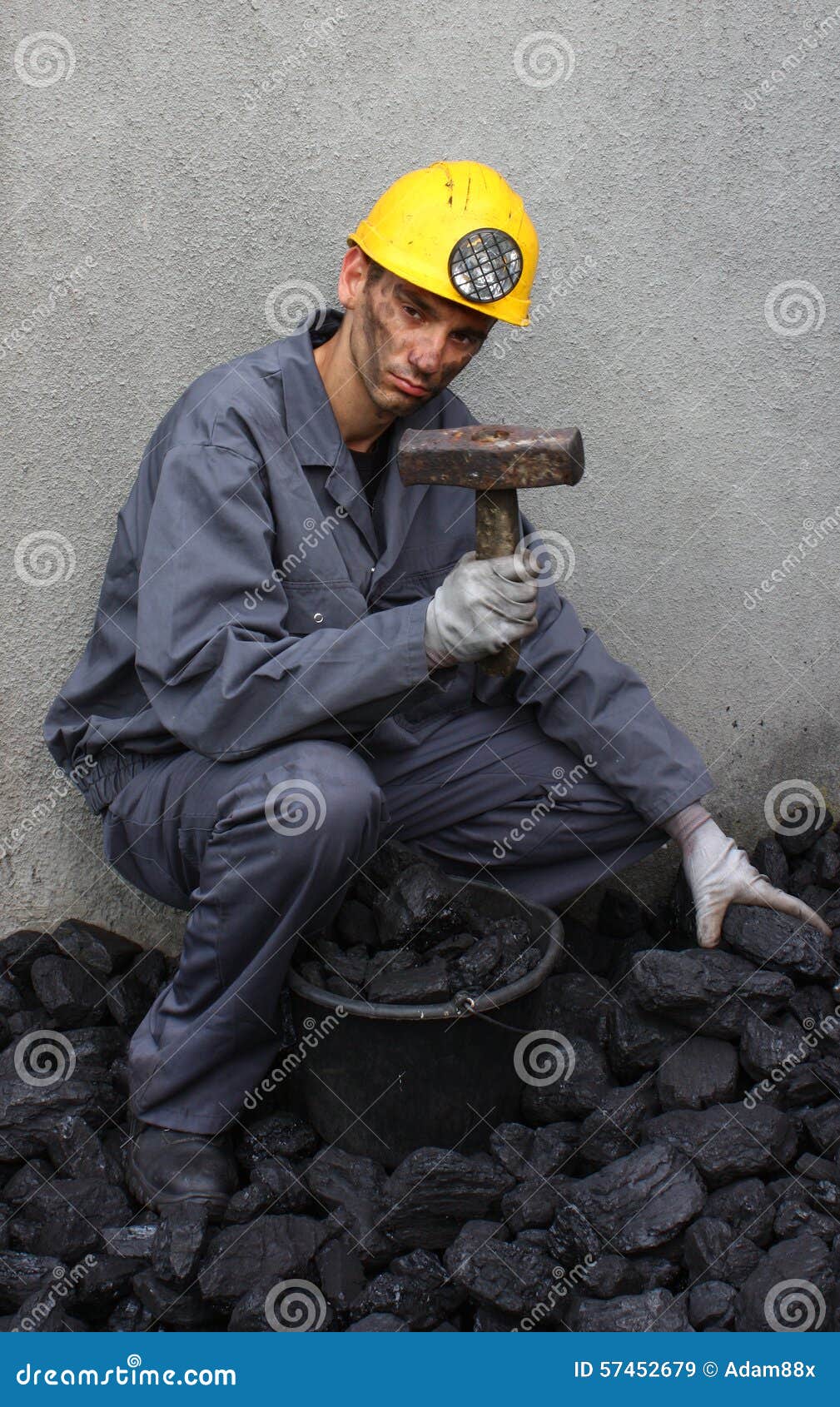 Miner Hammer Like Pickaxe Or Mattock On Bagging Fabric Background ...