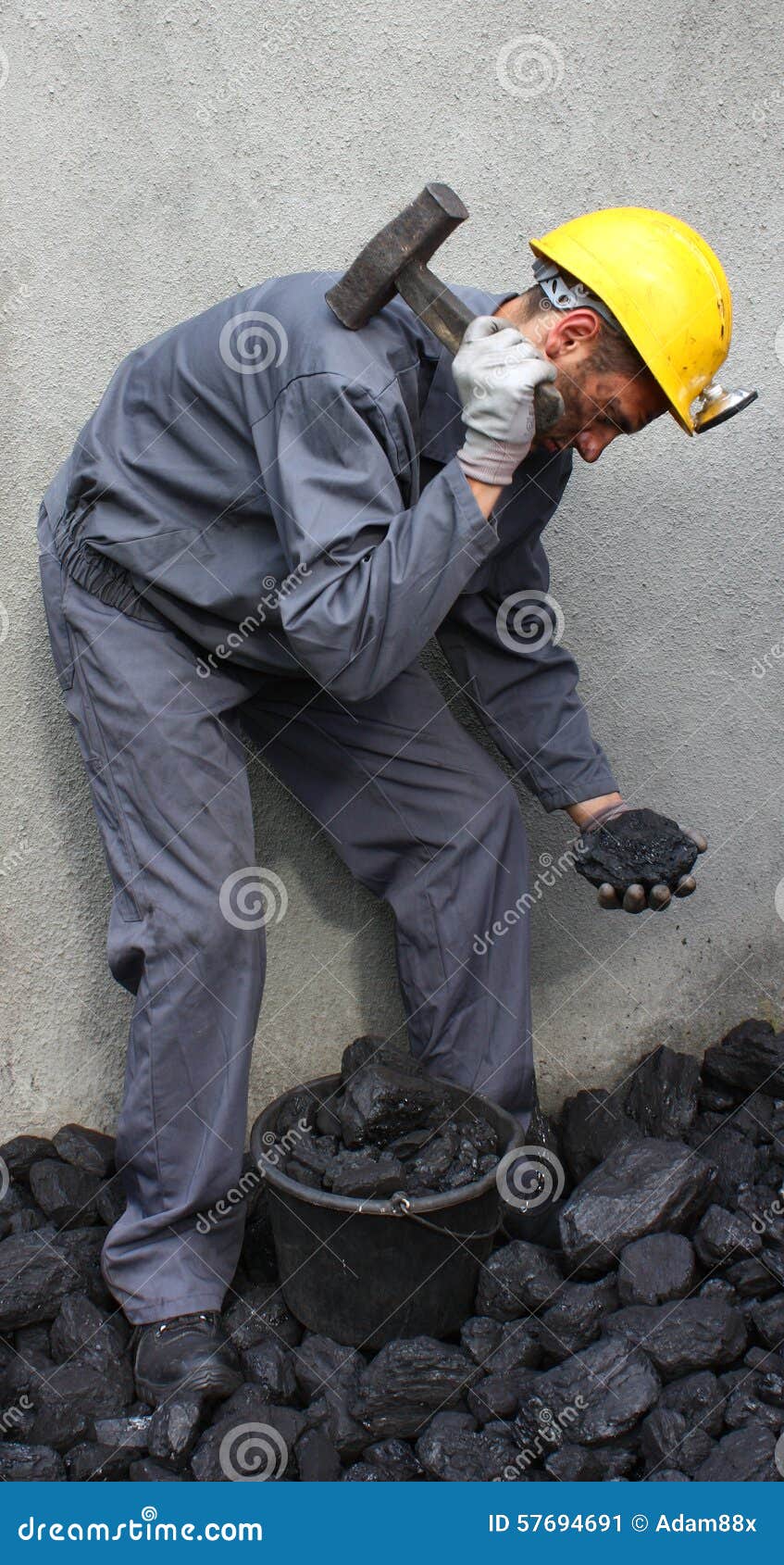 Miner Hammer Like Pickaxe Or Mattock On Bagging Fabric Background ...