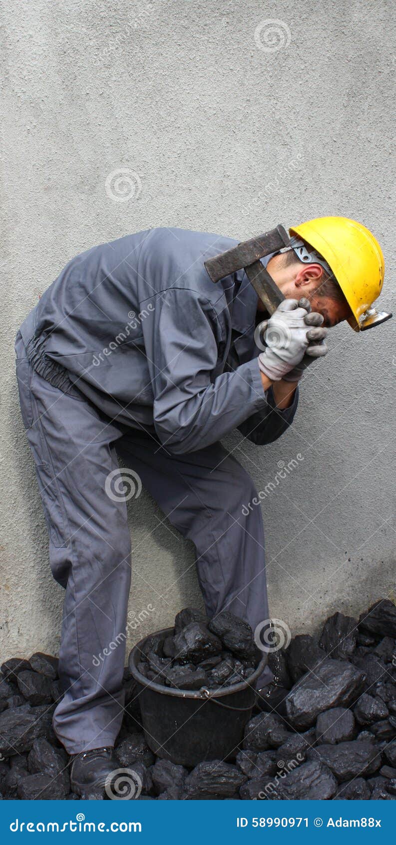 Mine worker stock image. Image of industry, helmet, fuel - 58990971