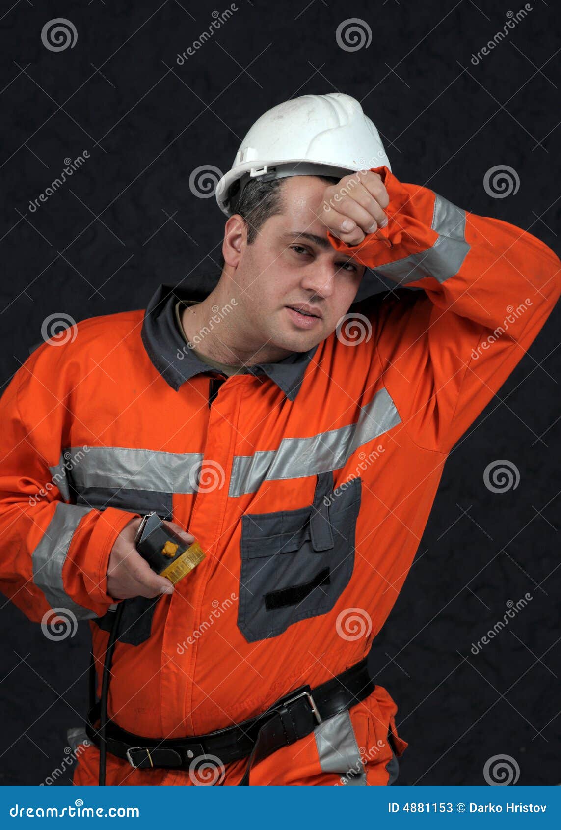 Mine worker sweaping stock image. Image of blue, thought - 4881153